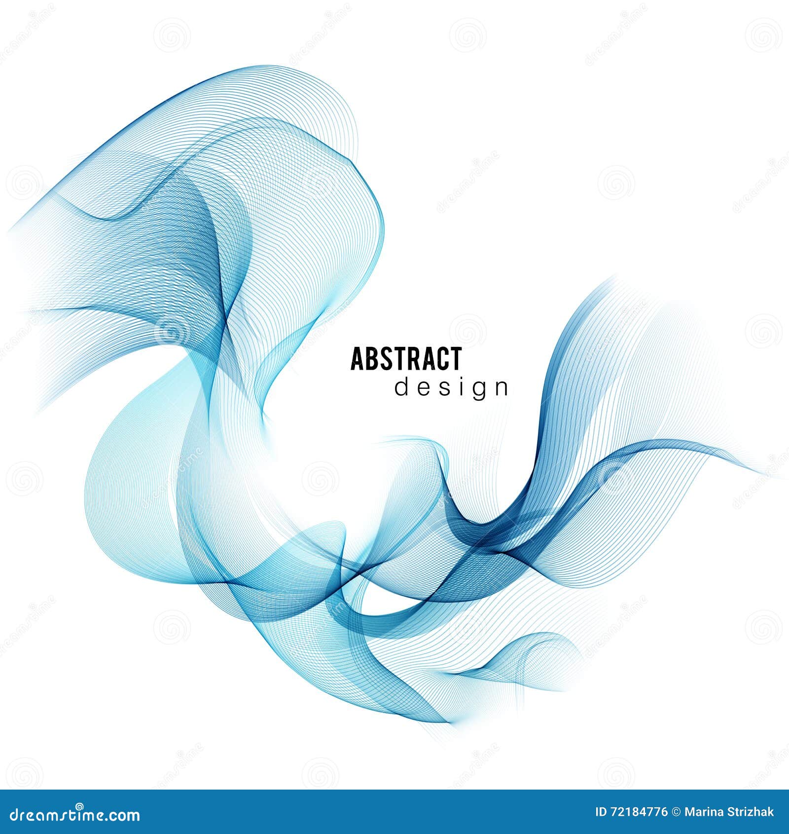 Blue Abstract Color Wave. Vector Smoke Lines. Stock Vector ...