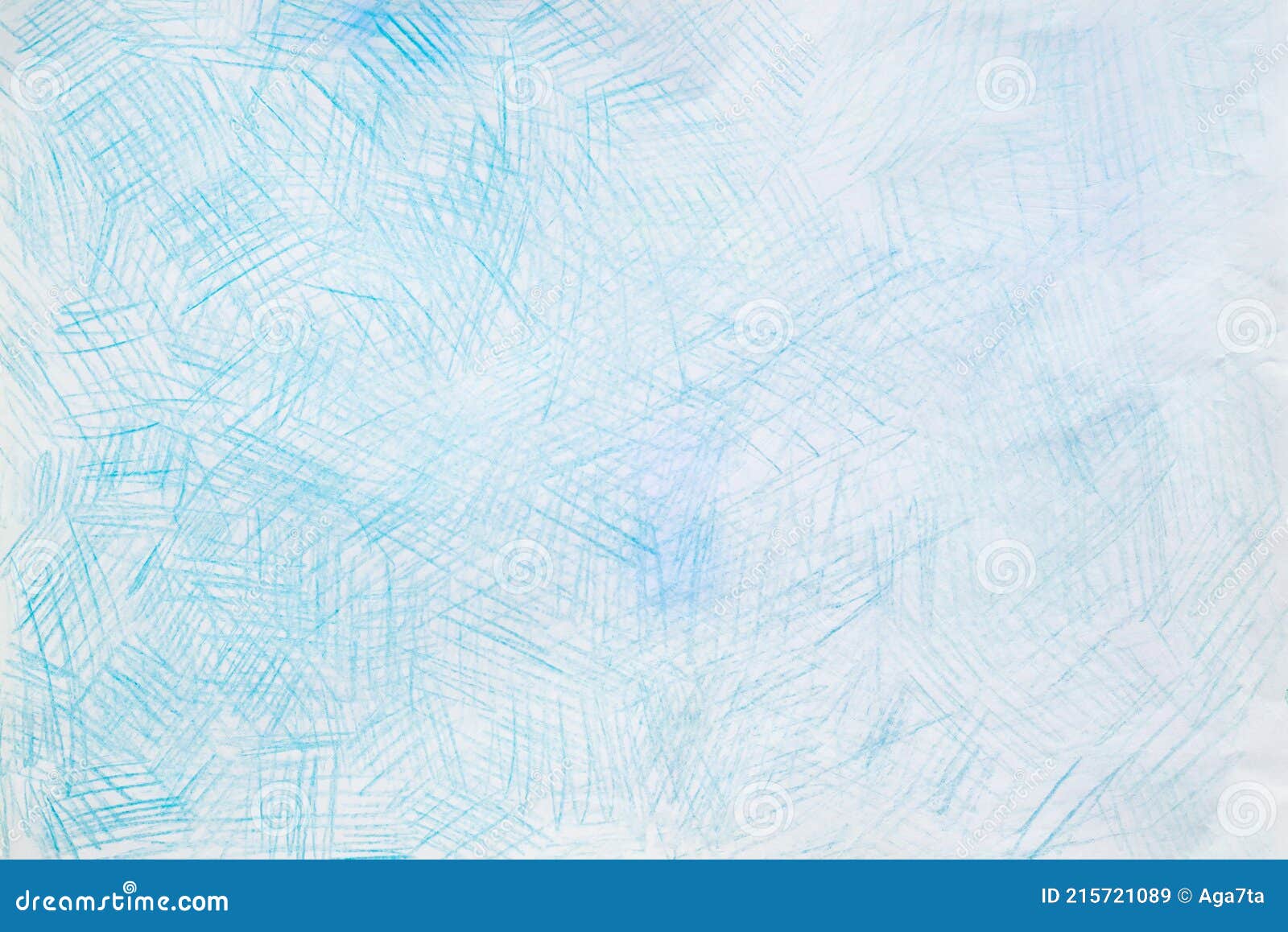 Blue Abstract Crayon Drawing on White Paper Stock Image - Image of ...