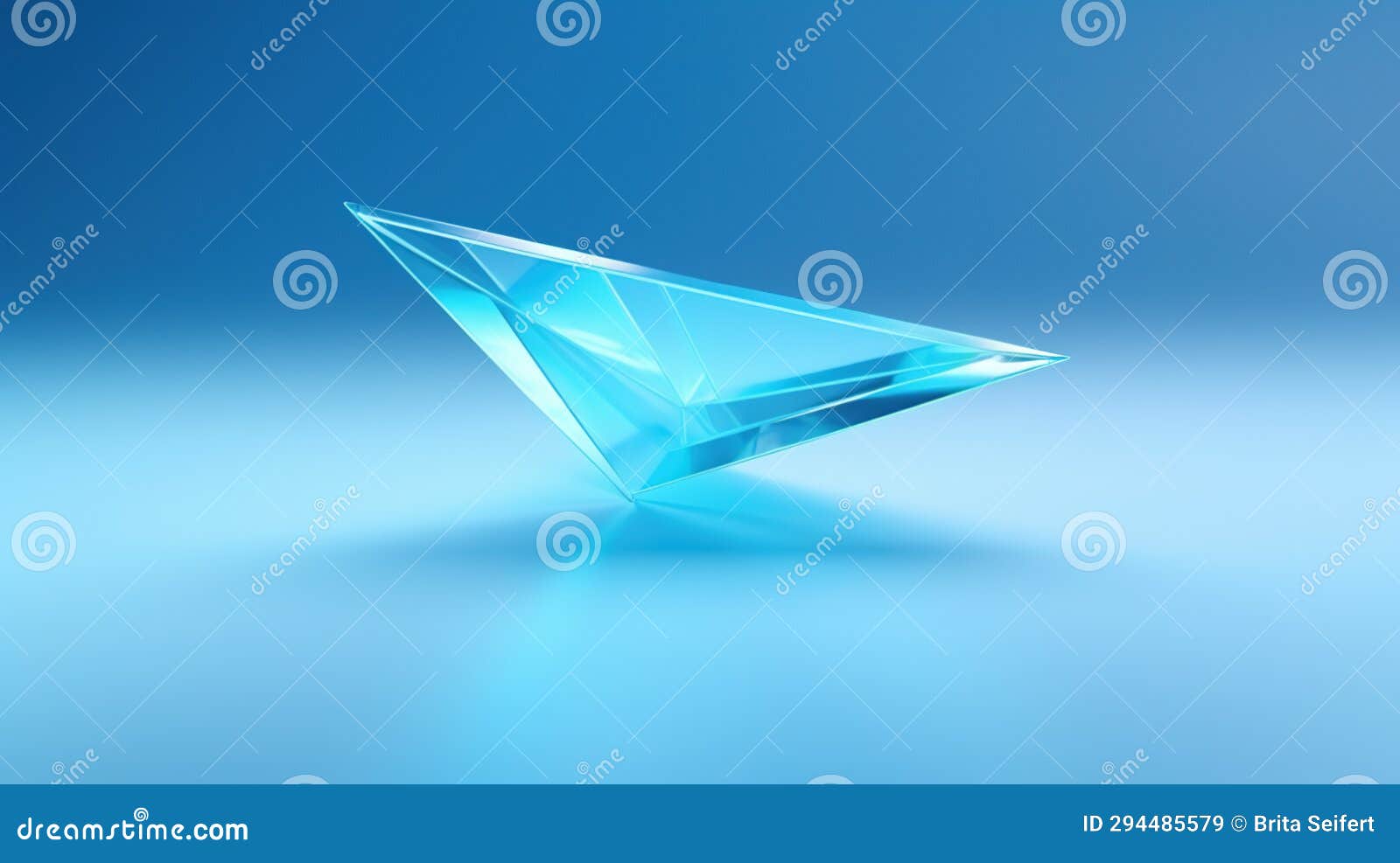 Blue Crystalline Geometry Transparent Fresh Crystal Elegant Modern 3D ...