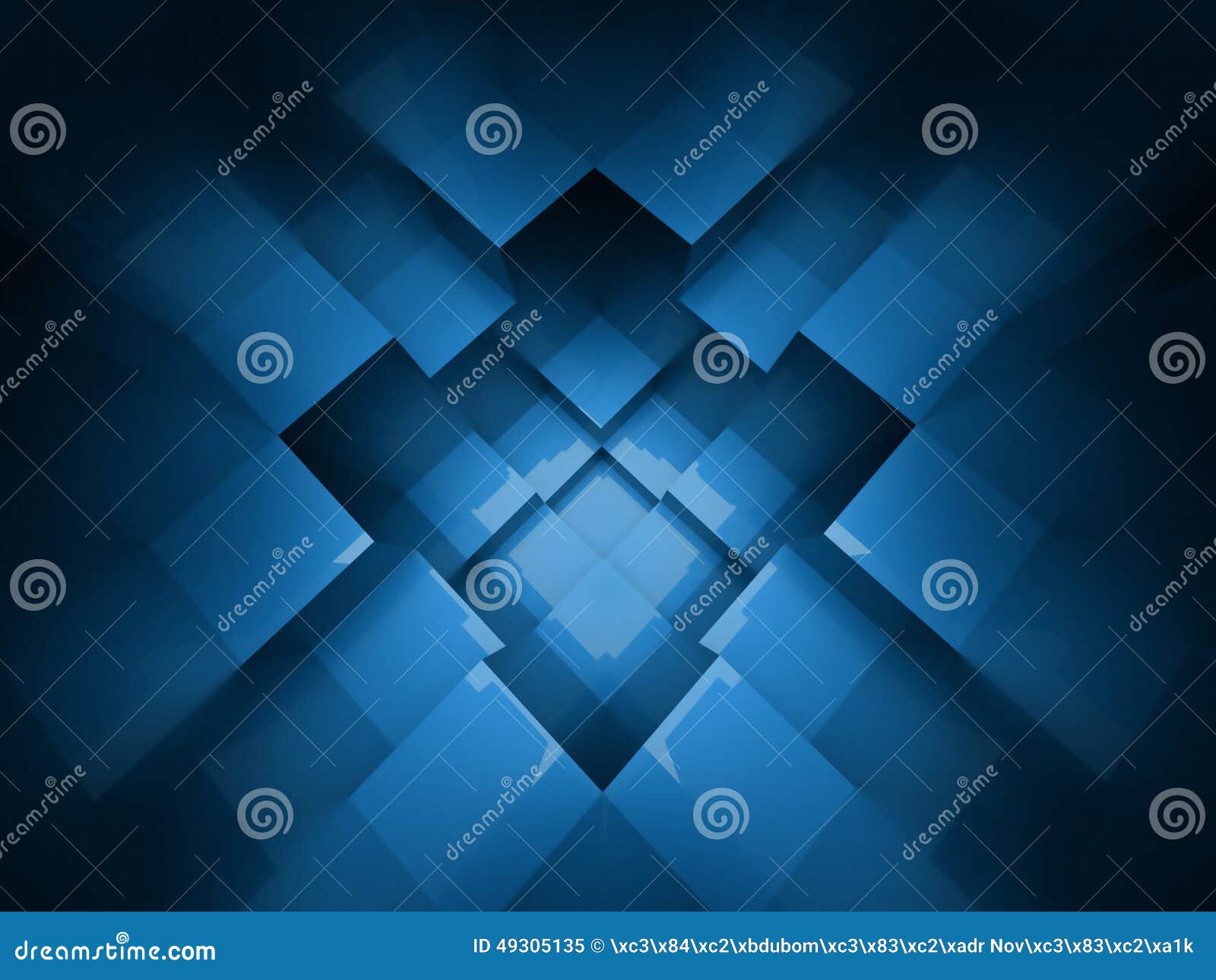 Blue Abstract Cubes Background Stock Illustration - Illustration of ...