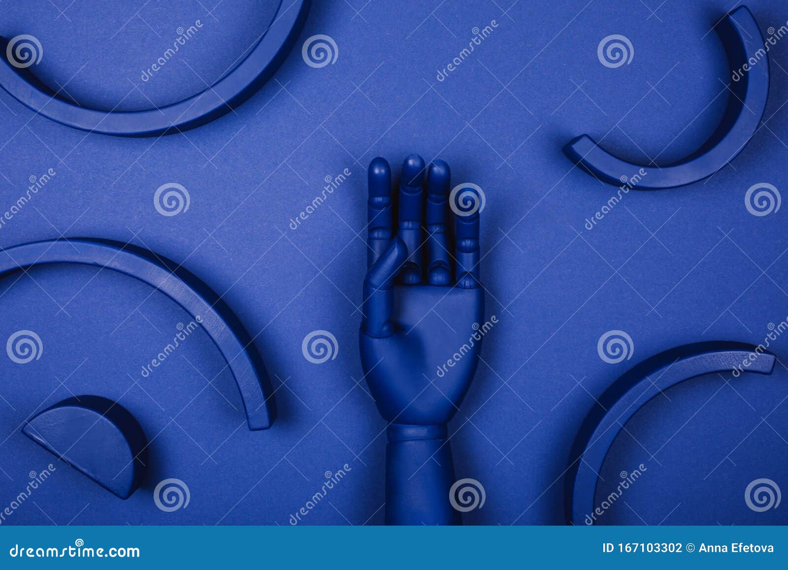 Blue Abstract 3d Forms and Hand Stock Photo - Image of geometry, human ...