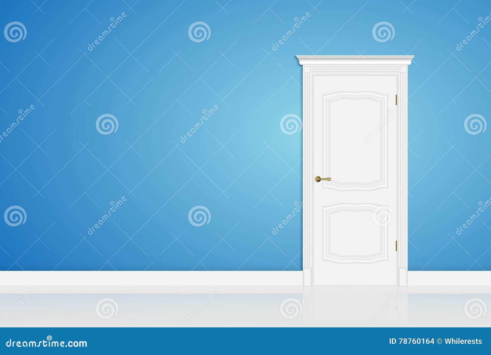Blue Abstract 3D Geometrical Design Door in Interior. Vector Stock ...