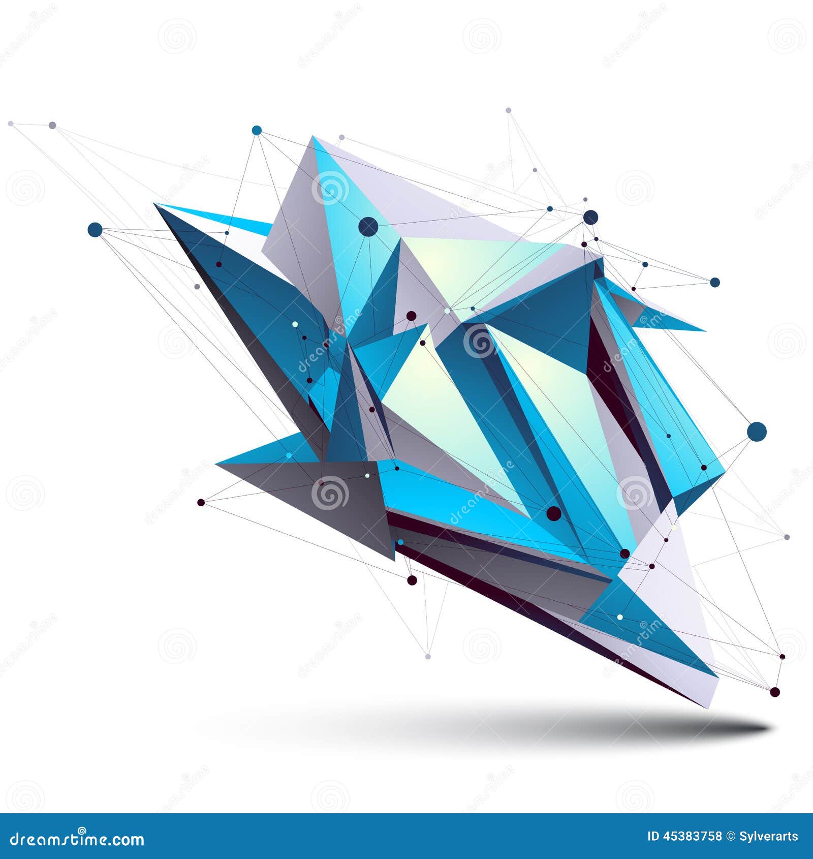 Blue Abstract 3D Structure Polygonal Vector Object Stock Vector ...