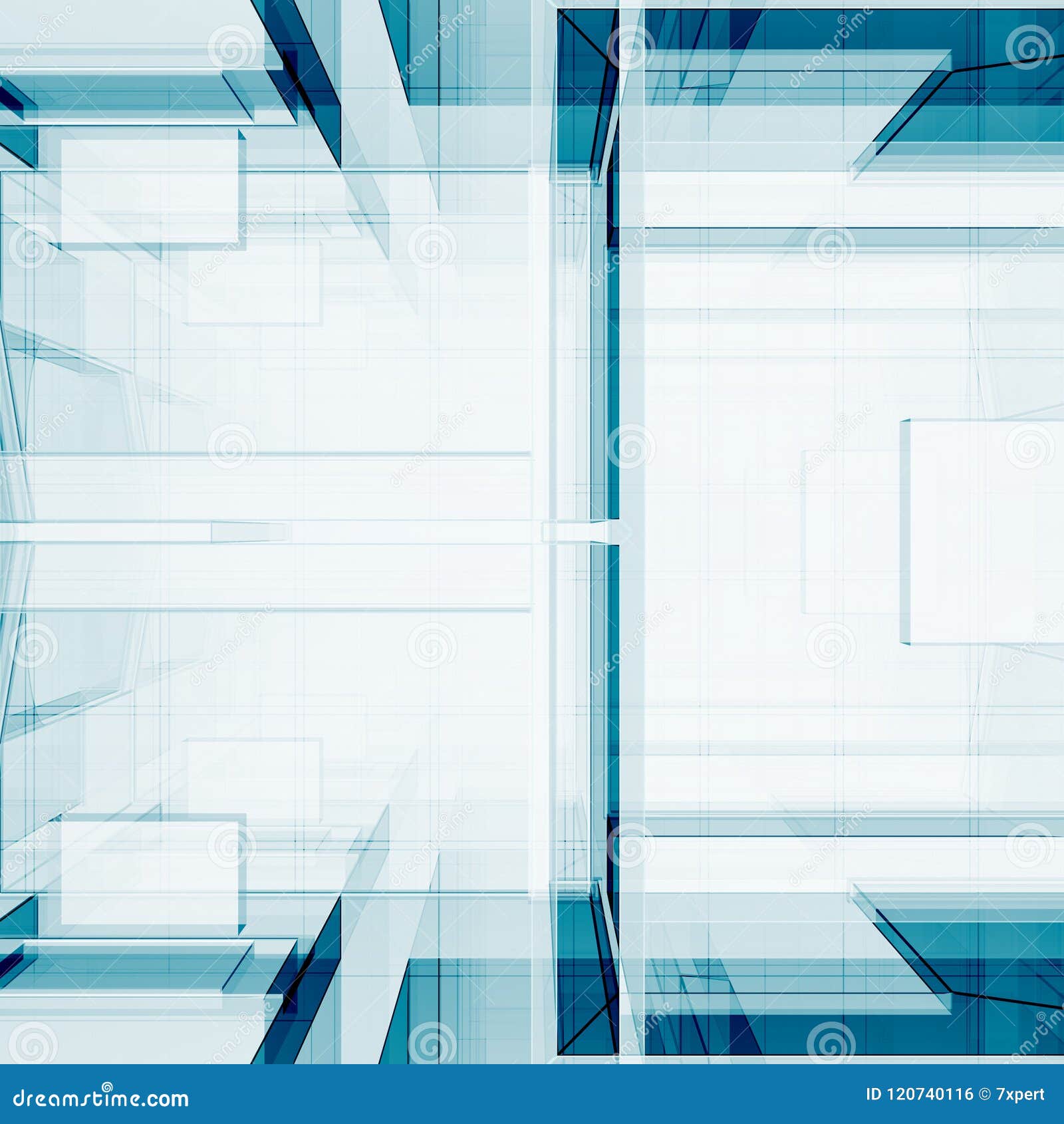 Blue Abstract Design 3D Rendering Stock Illustration - Illustration of ...