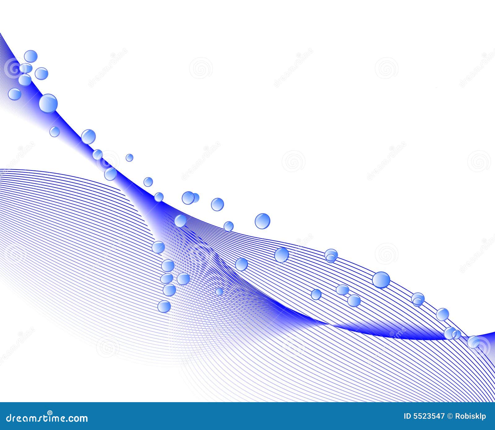 Blue Abstract Design with Lines and Bubbles Stock Vector - Illustration ...