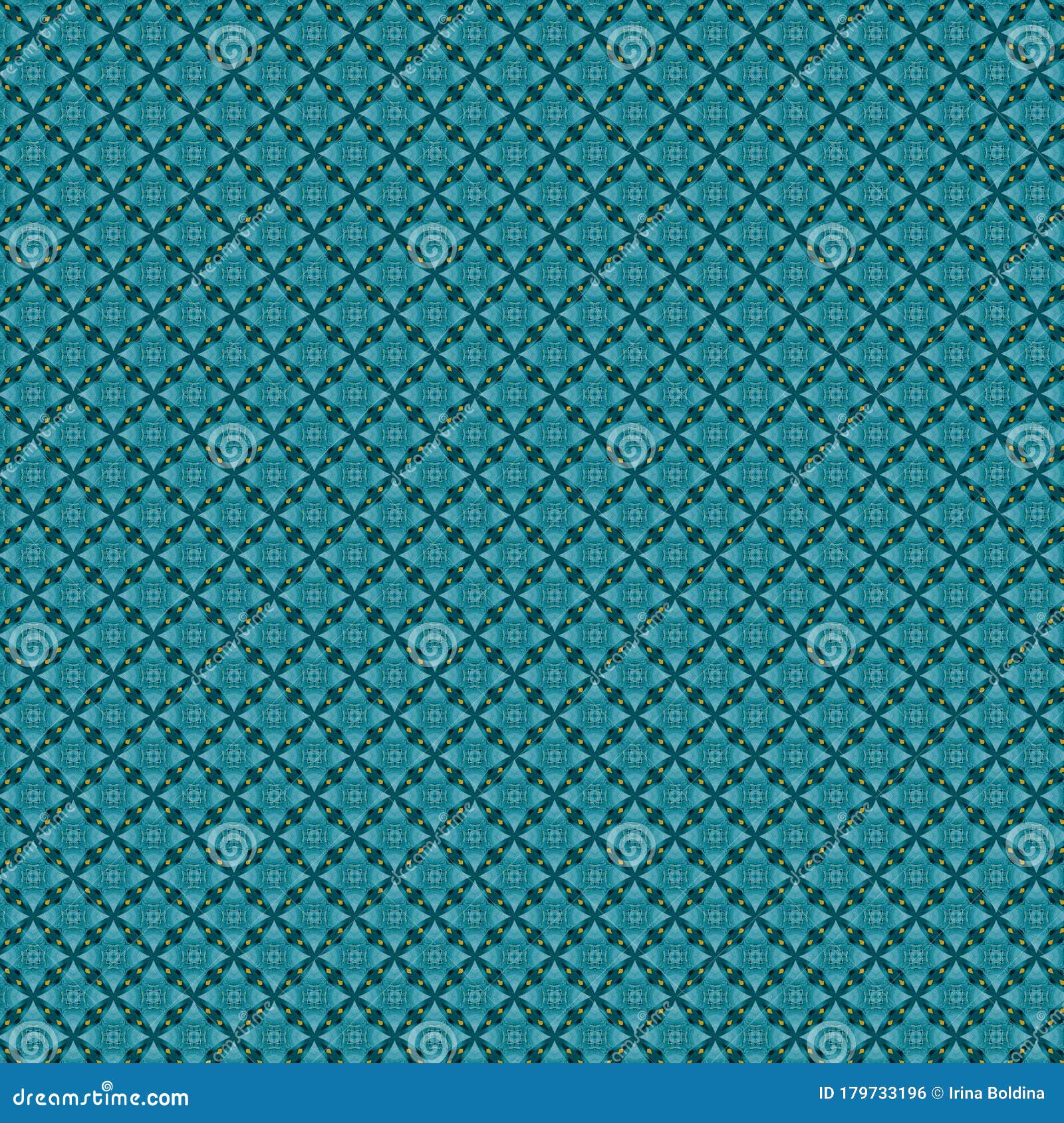 Blue Abstract Diamond Pattern with Yellow Details. Background Texture ...