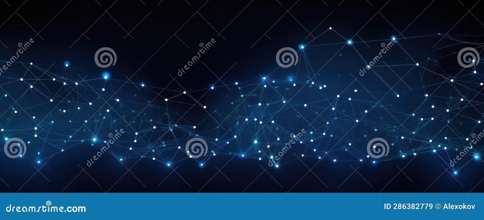 Blue Abstract Digital Network Background with Light Particles AI ...