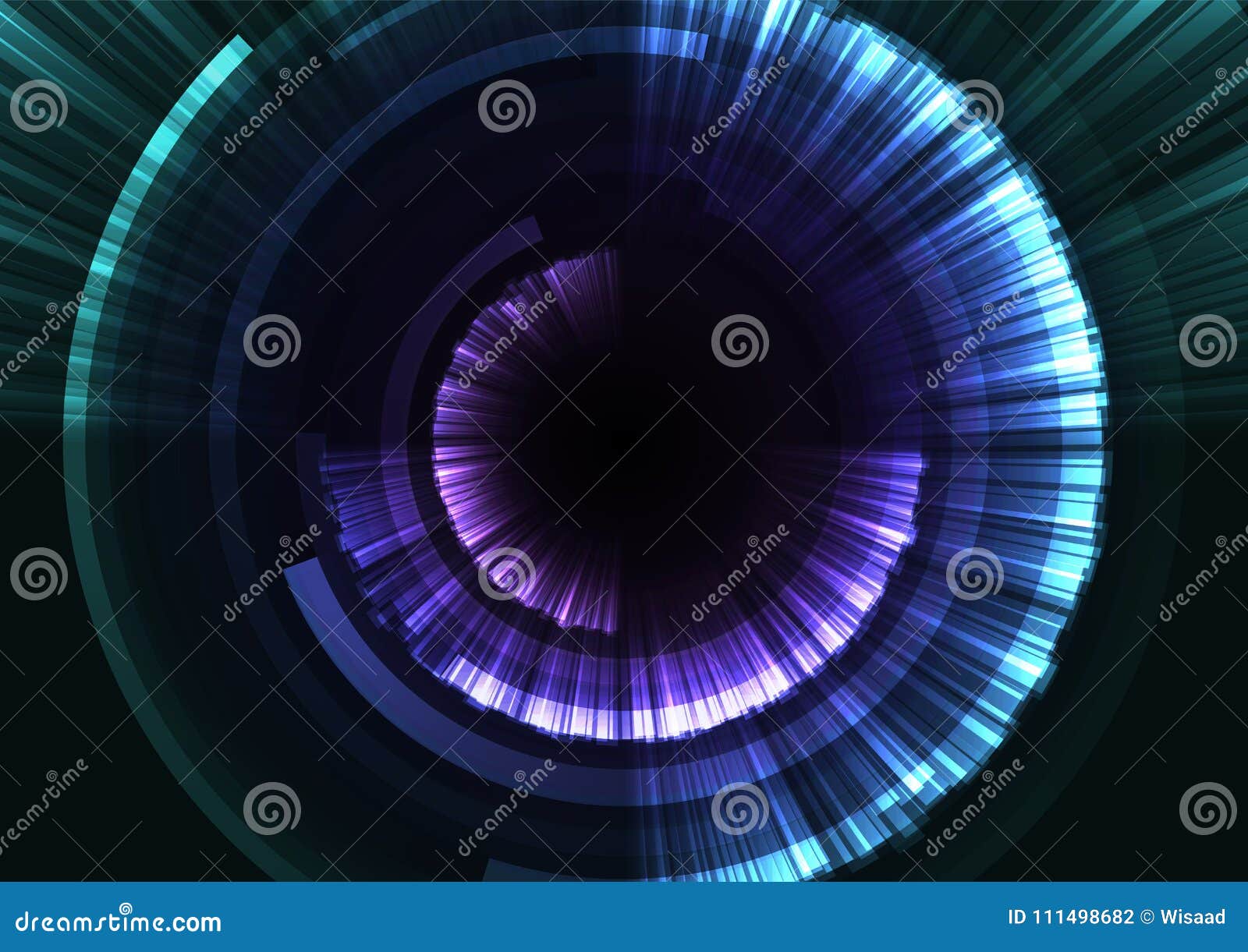Blue Abstract Digital Shell Grow Layer in Dark Background Stock Vector ...