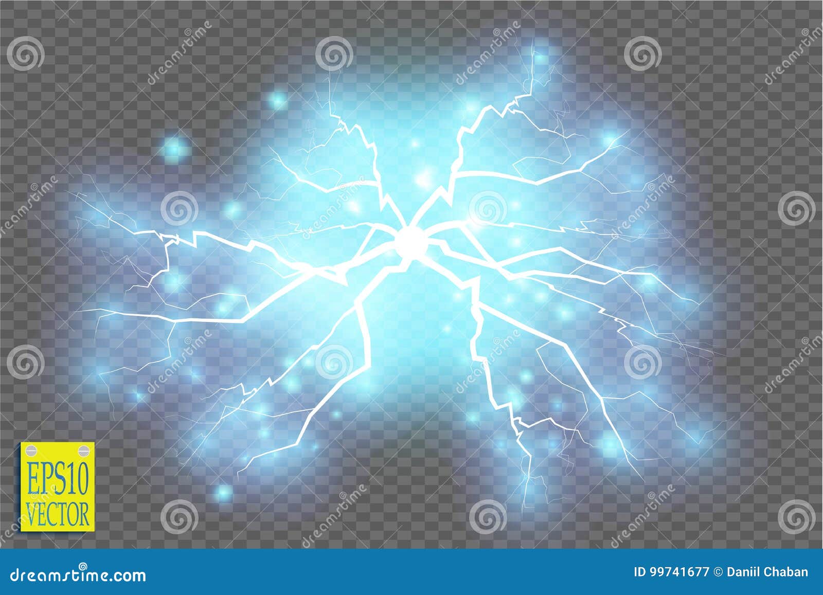 Blue Abstract Energy Shock Explosion Special Light Effect with Spark ...