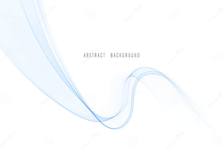 Blue Abstract Flow of Wavy Lines on a White Background. Design Element ...