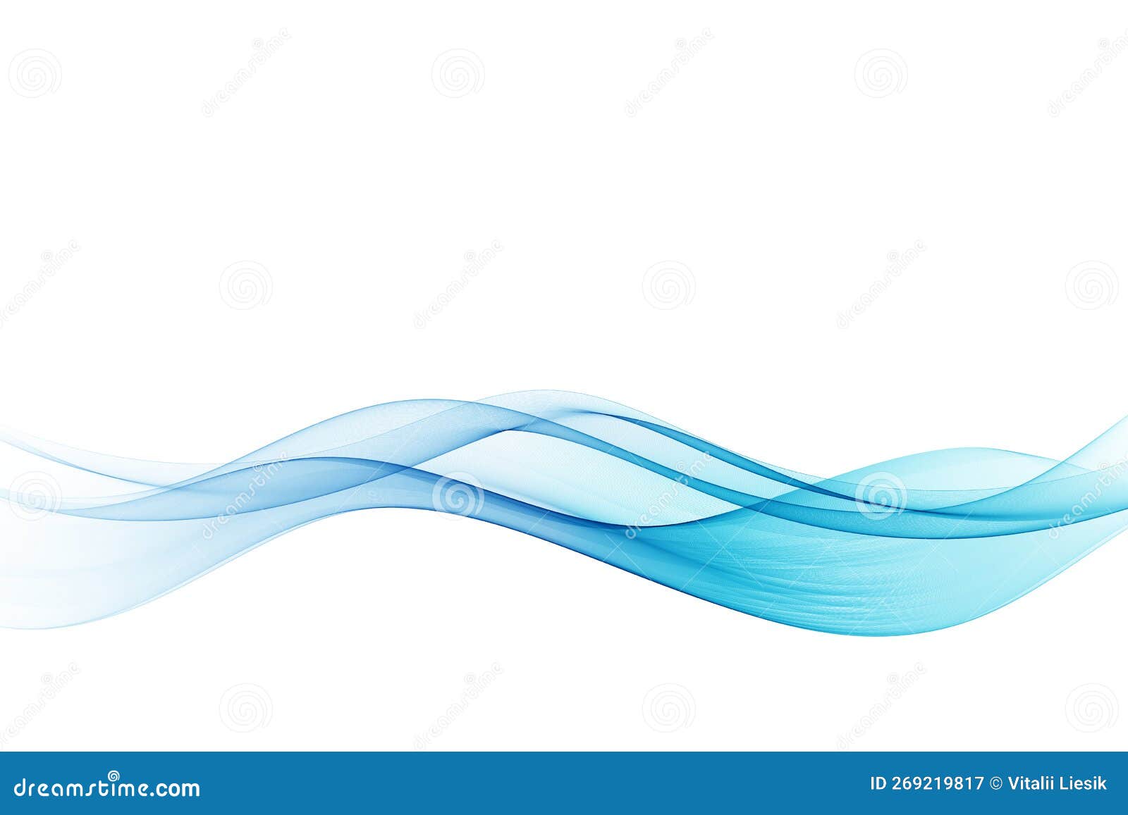Blue Abstract Flow of Wavy Lines on a White Background. Design Element ...