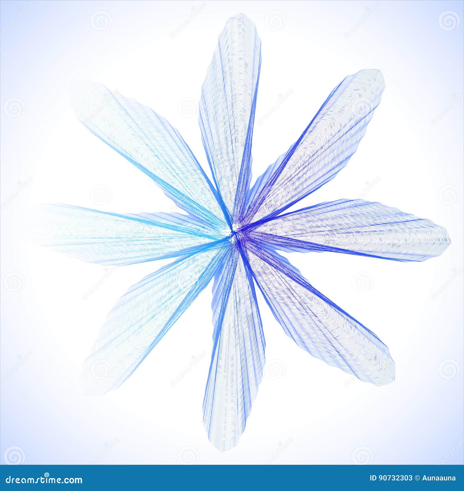 Blue abstract flower stock vector. Illustration of gradient - 90732303
