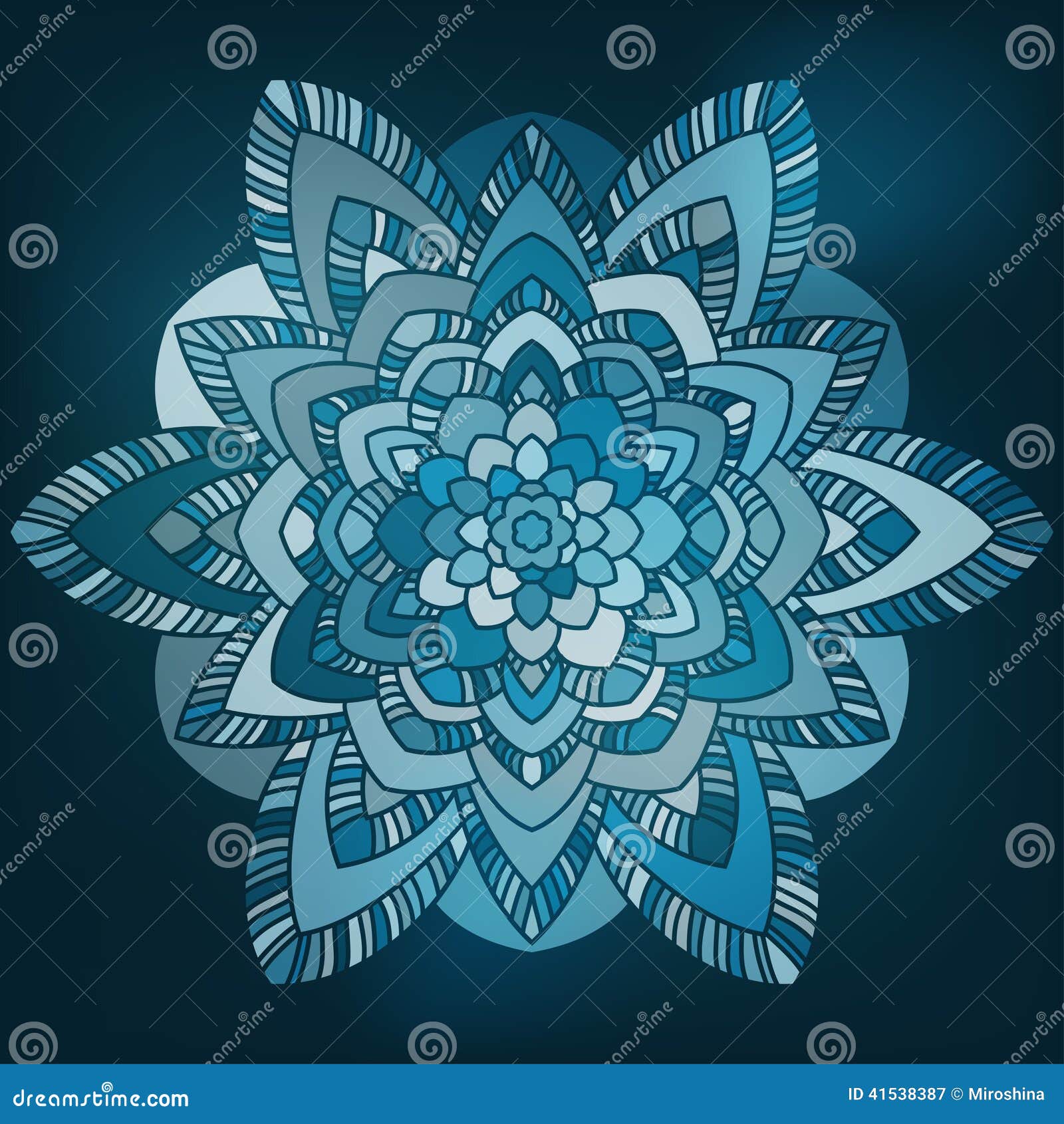 Blue abstract flower stock vector. Illustration of simple - 41538387