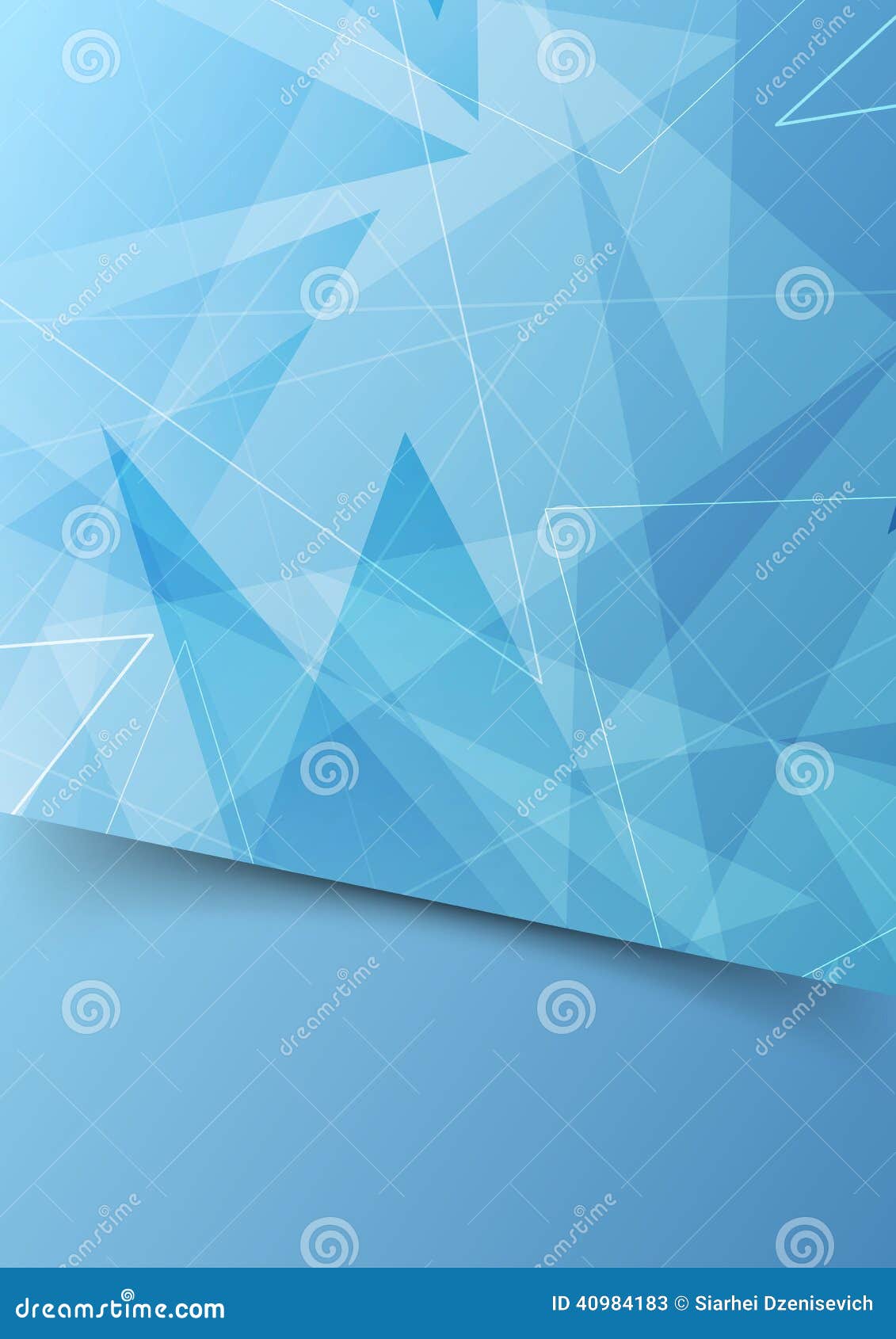 Blue Abstract Folder Template with Border Stock Vector - Illustration ...