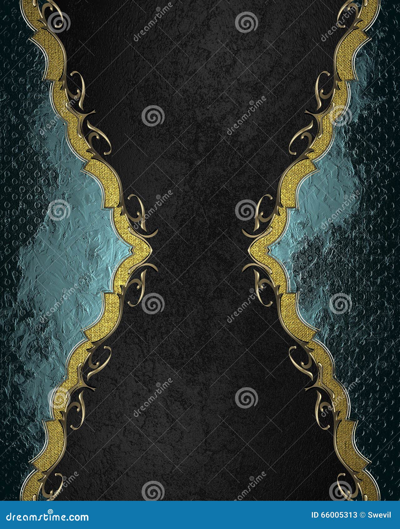 Blue Abstract Frame on Black Background. Element for Design. Template ...