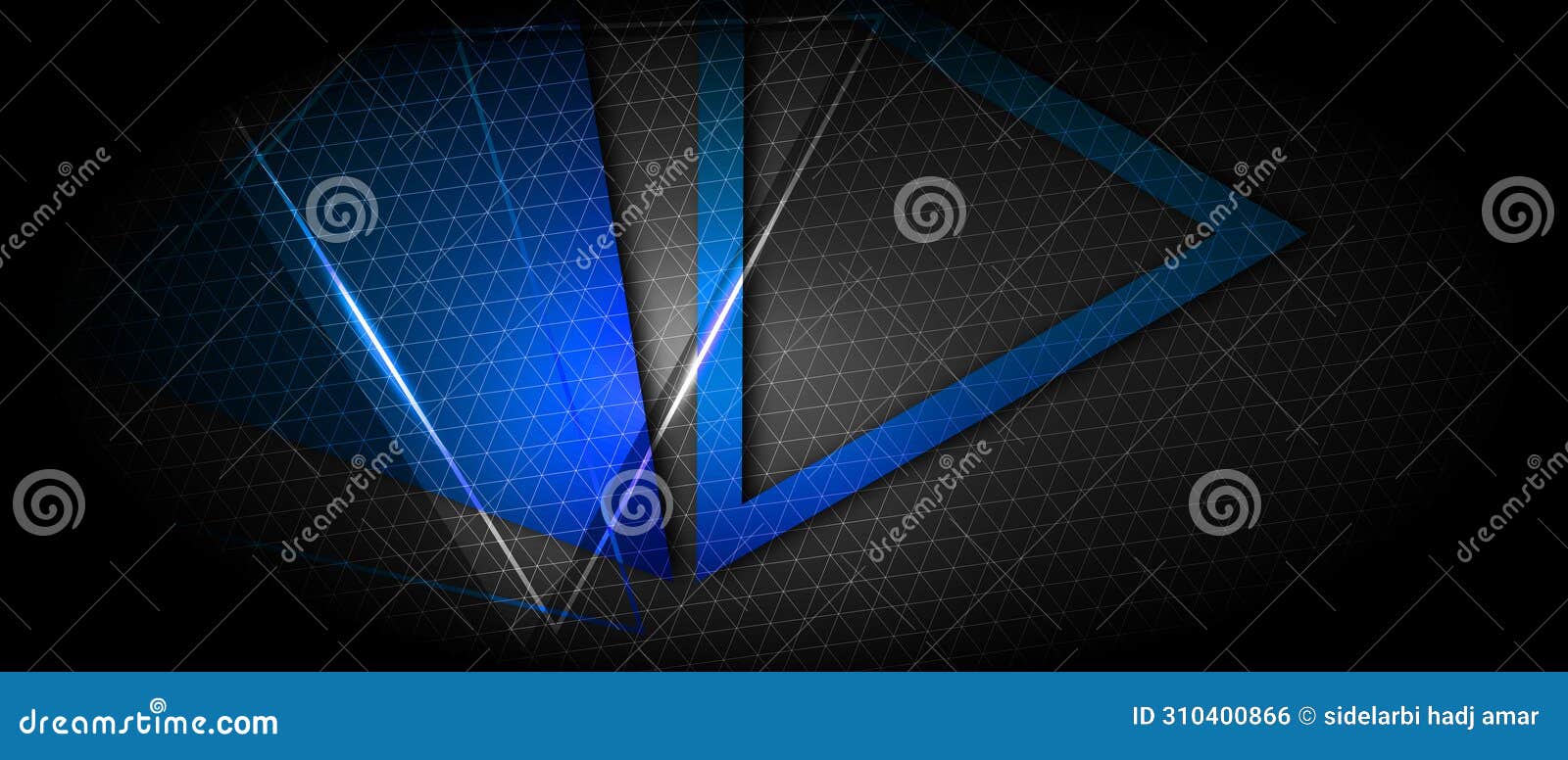 Blue Abstract Geometric Background with Triangle Stock Illustration ...