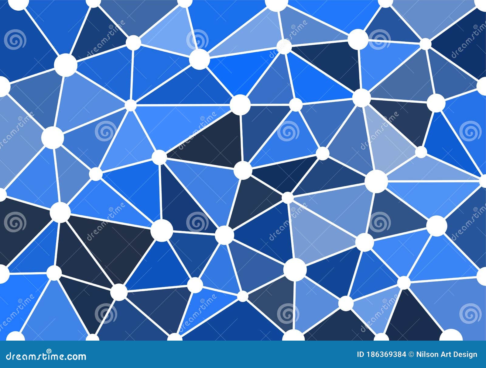 Blue Abstract Geometric Background with Triangles, Circles and Lines ...