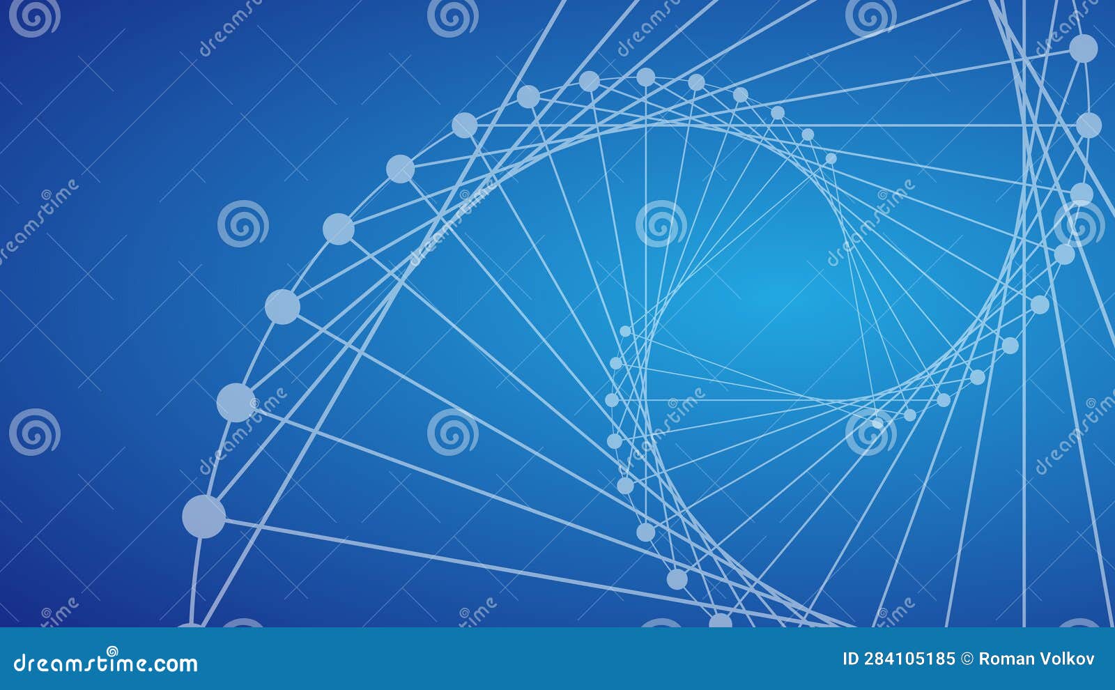 Blue Abstract Geometric Linear Background with Triangles Stock Vector ...