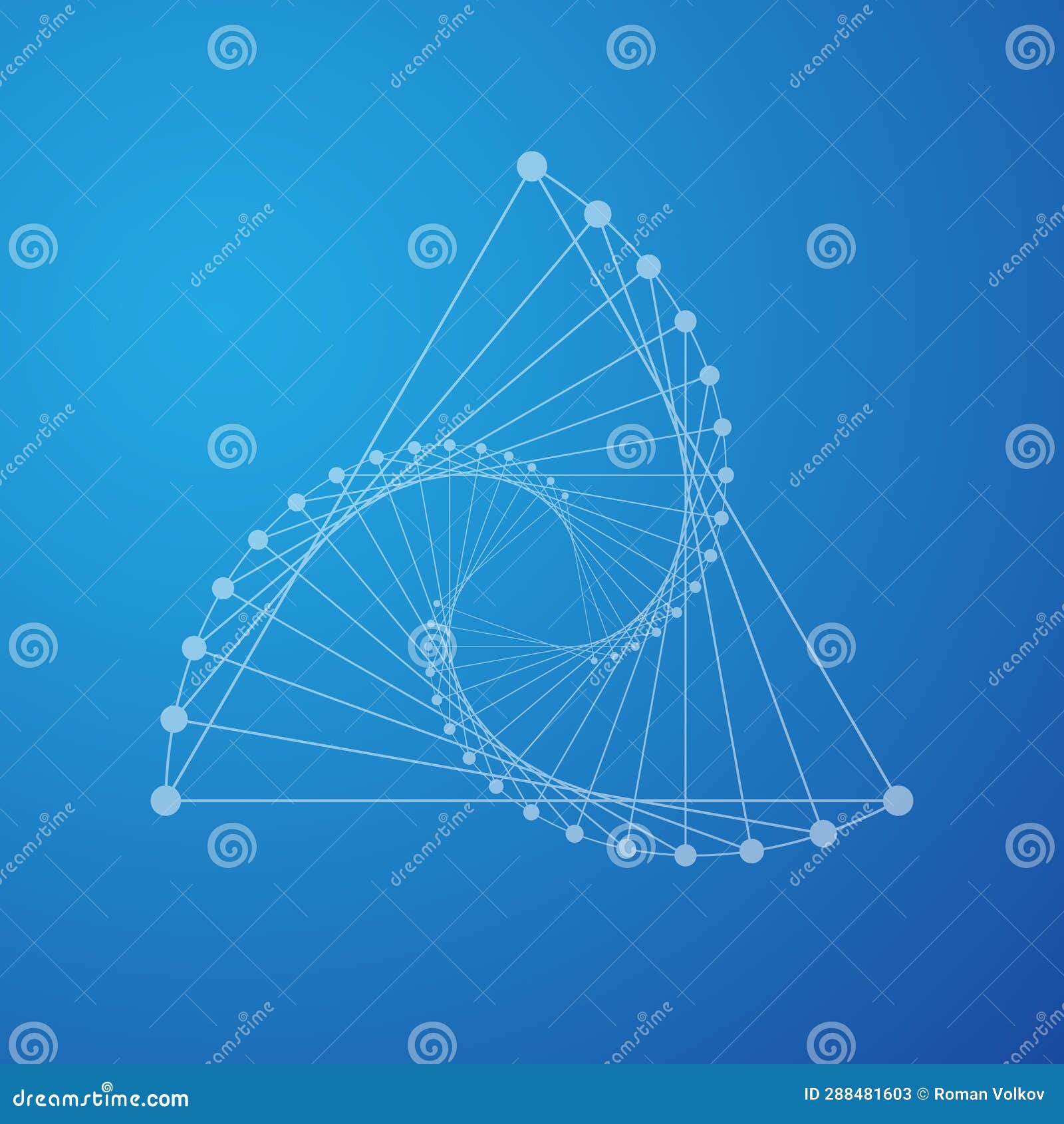 Blue Abstract Geometric Linear Background with Triangles Stock ...
