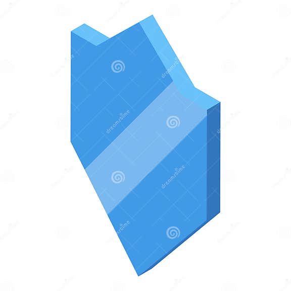 Blue Abstract Geometric Shape Tilting Forward on White Background Stock ...