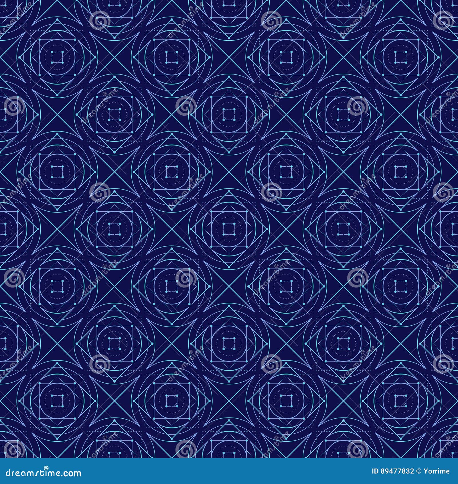 Blue Abstract Geometry Vector Seamless Pattern Stock Vector ...