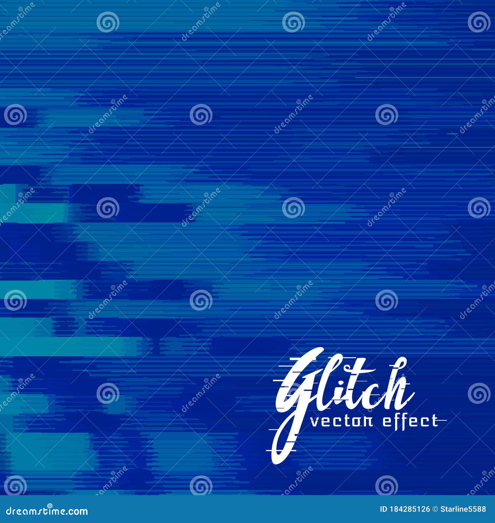 Blue Abstract Glitch Background Design Stock Vector - Illustration of ...