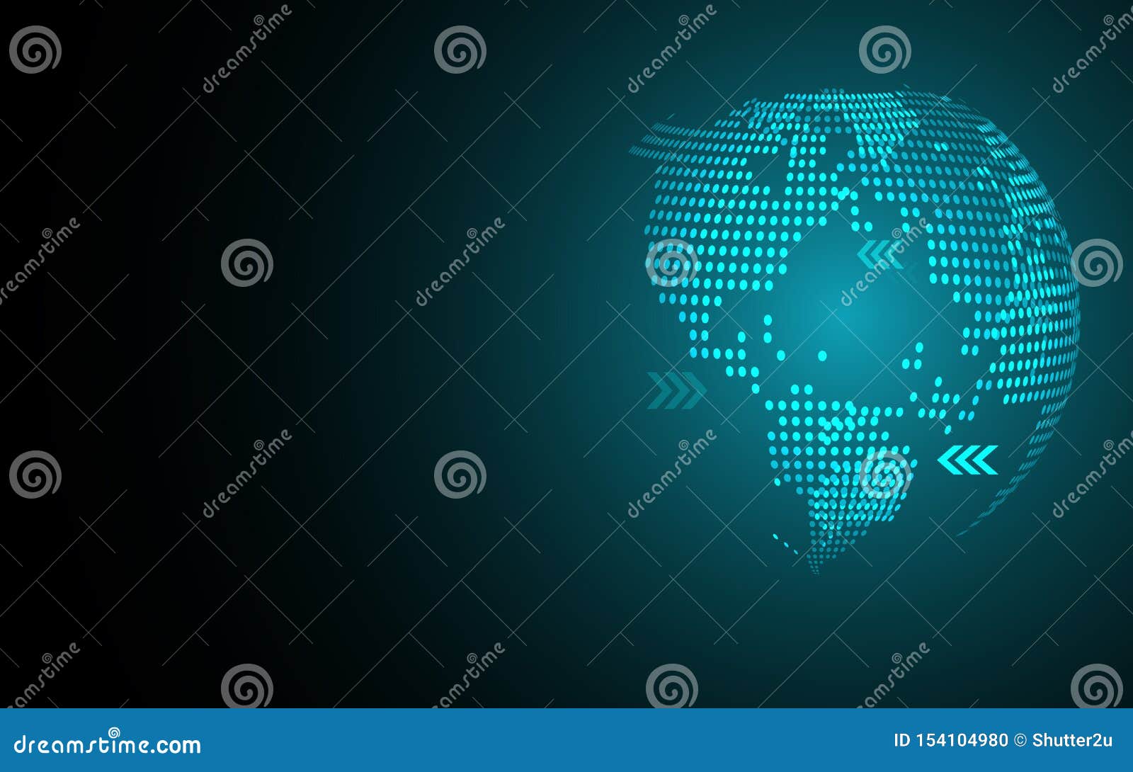 Blue Abstract Global Dot Map Background. Radial Gradient. Modern Design ...