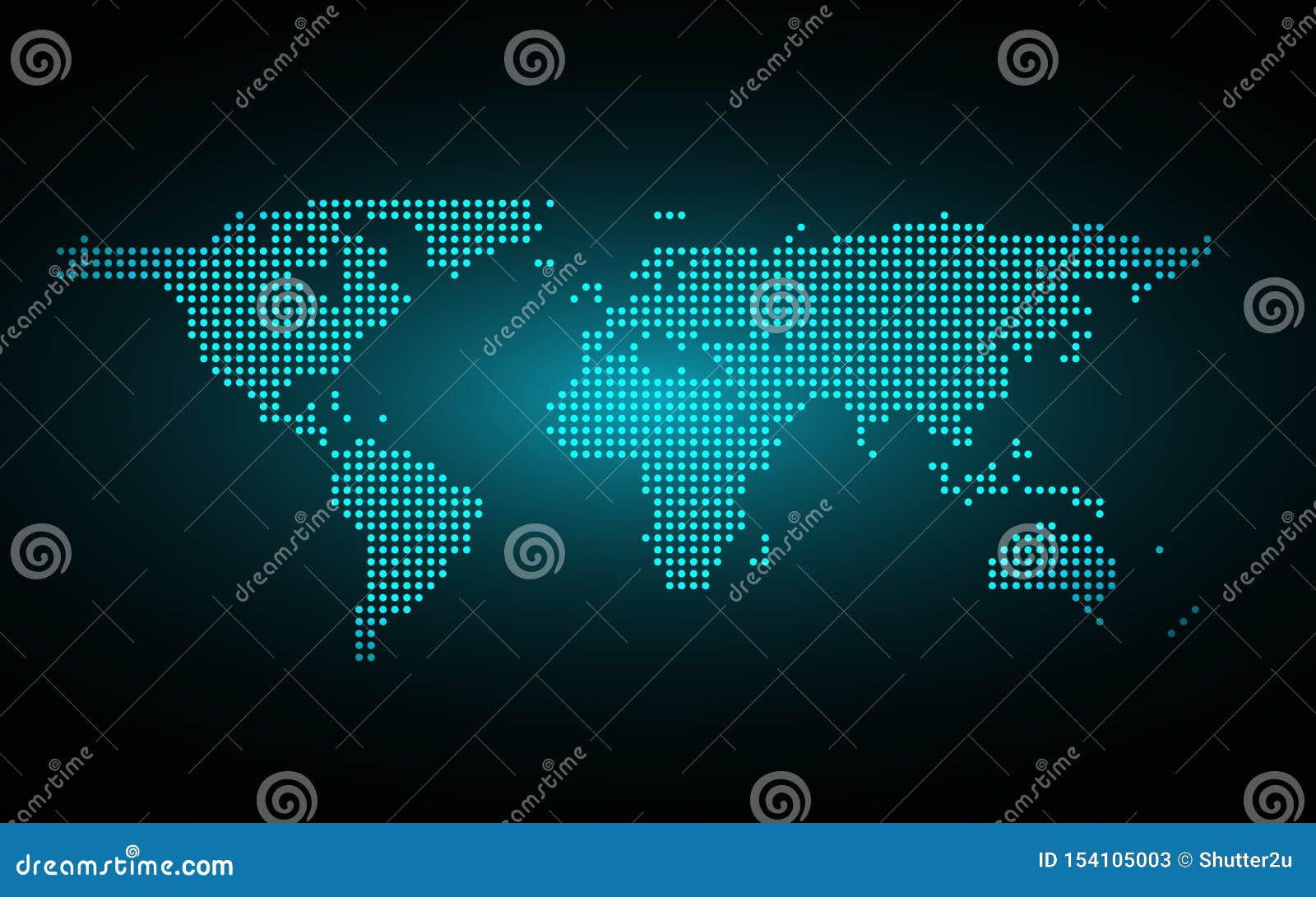 Blue Abstract Global Dot Map Background. Radial Gradient. Modern Design ...