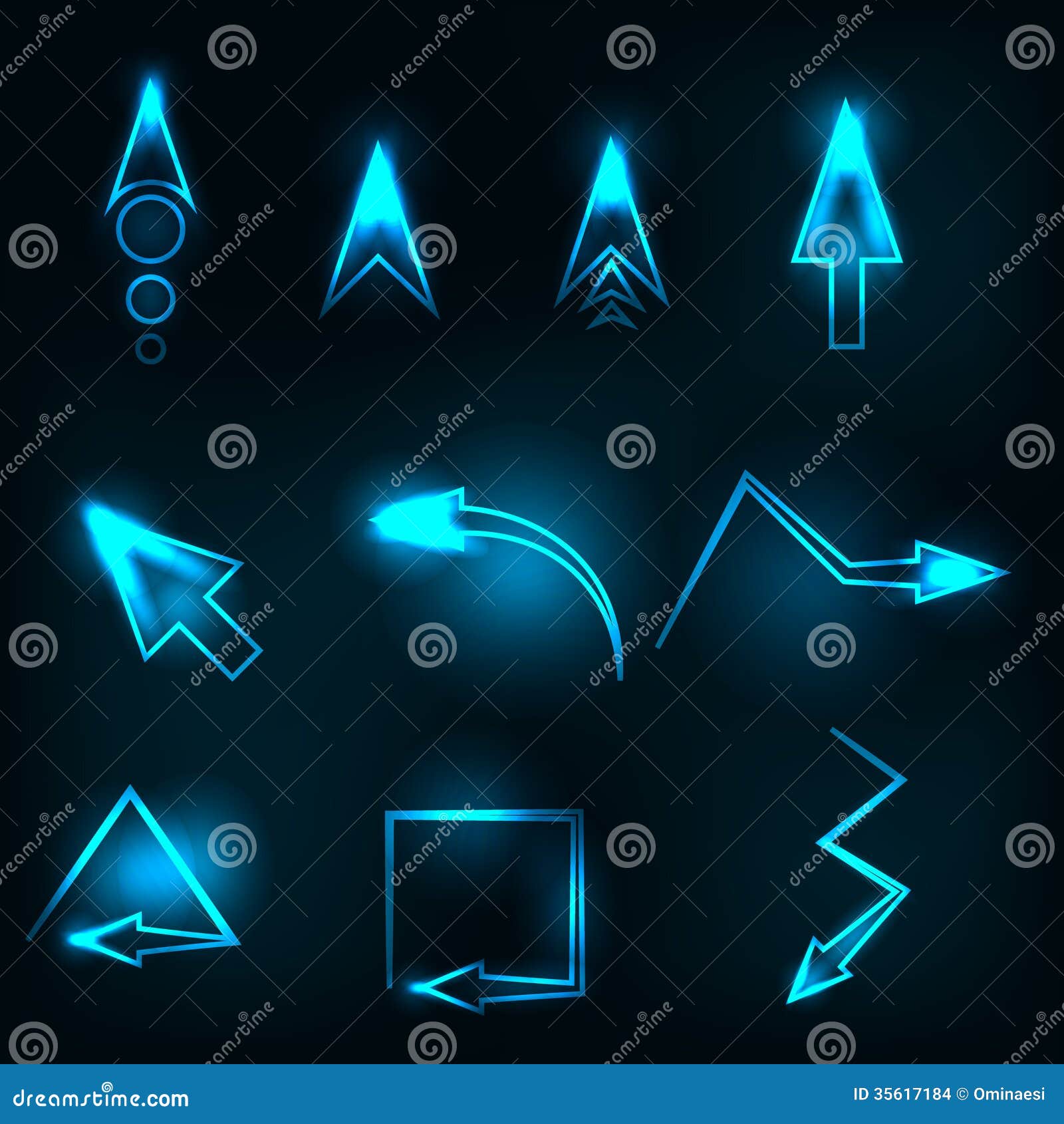 Blue Abstract Glowing Arrows Vector Stock Vector - Illustration of ...