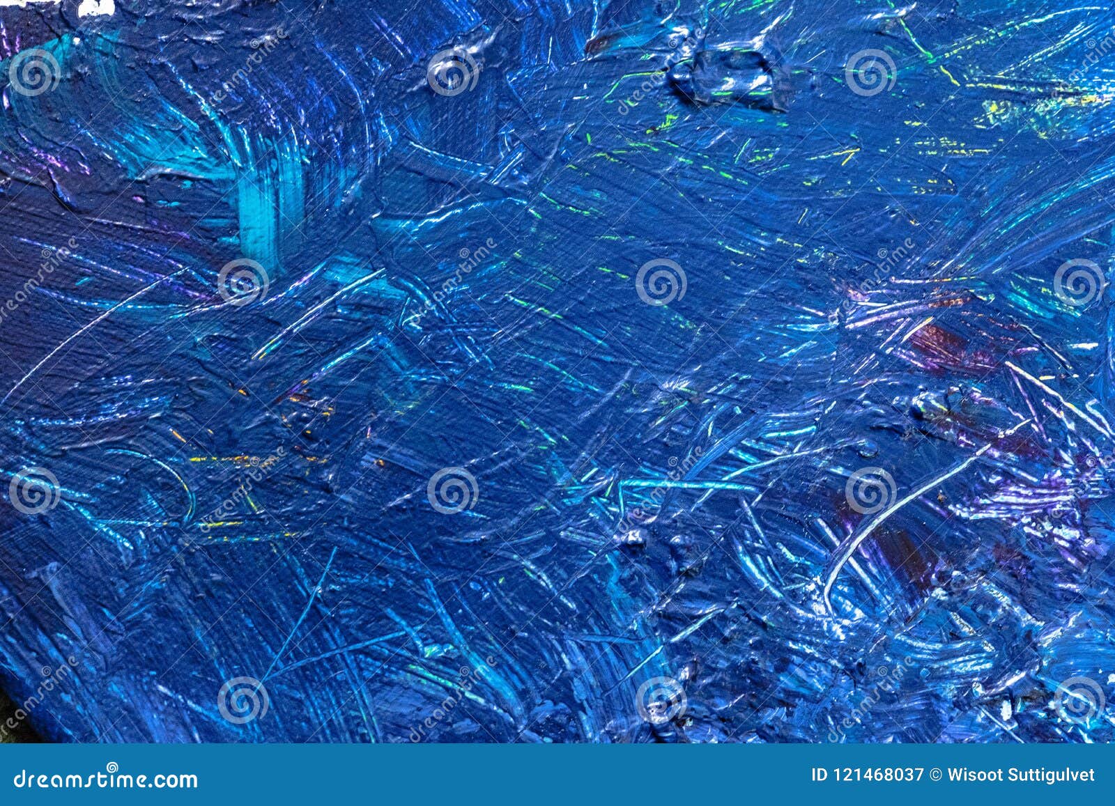 Blue Abstract Hand Painted Canvas Background, Texture. Colorful ...