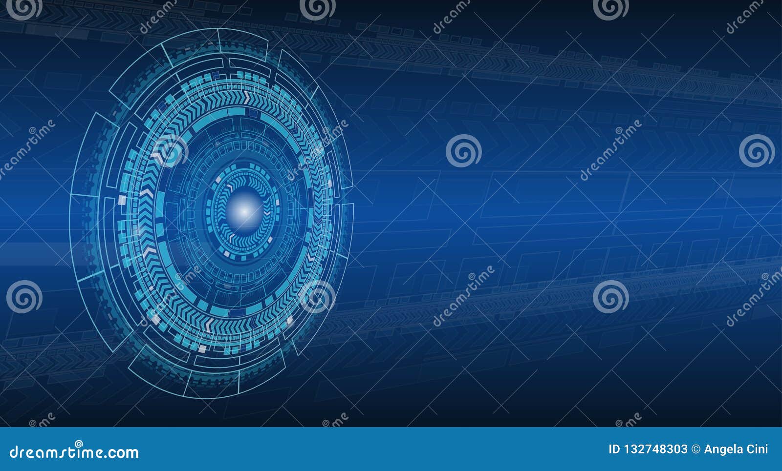 Blue Abstract Hi-Tech Technology Perspective Background Stock Vector ...