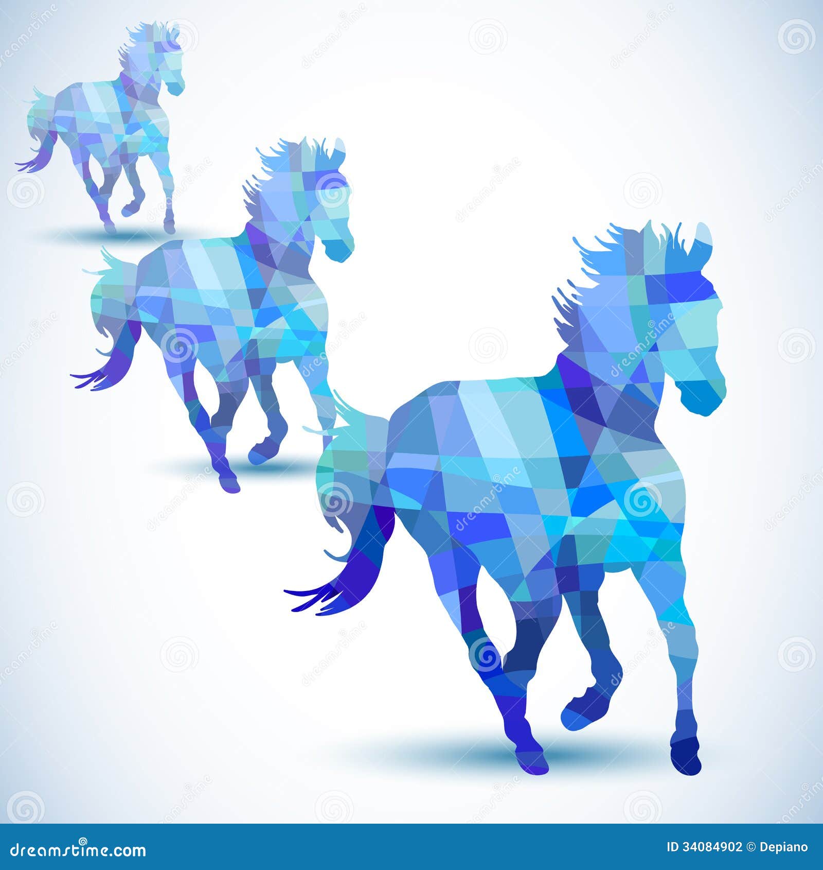 Blue Abstract Horse of Geometric Shapes Stock Vector - Illustration of ... Blue Abstract Horse of Geometric Shapes Stock Vector - Illustration of ...