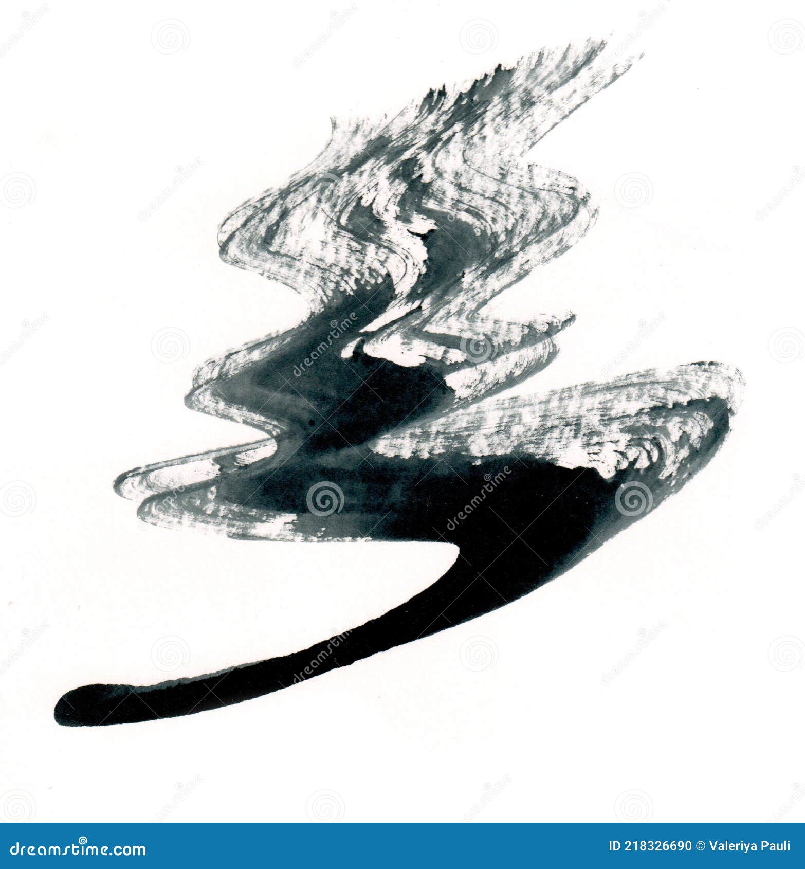 Blue Abstract Ink Strokes Isolated Stock Illustration - Illustration of ...