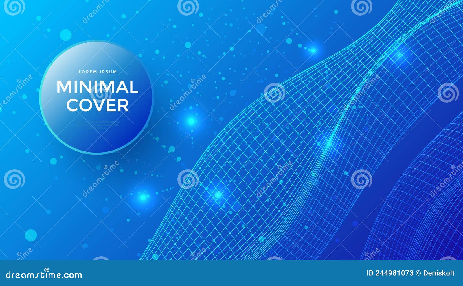 Blue Abstract Innovation Background with Wireframe Stock Vector ...