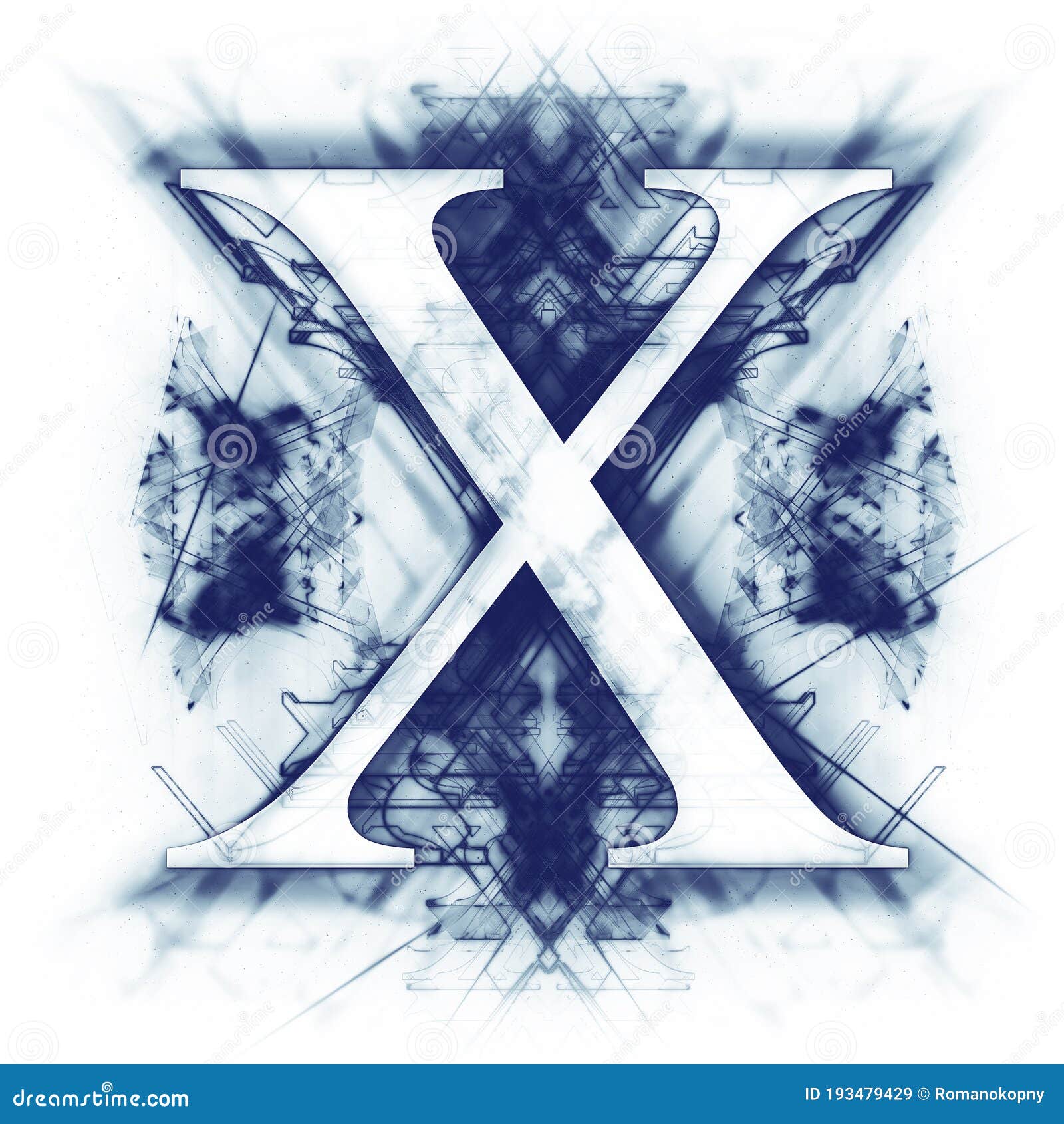 Blue Abstract Letter X stock illustration. Illustration of font - 193479429