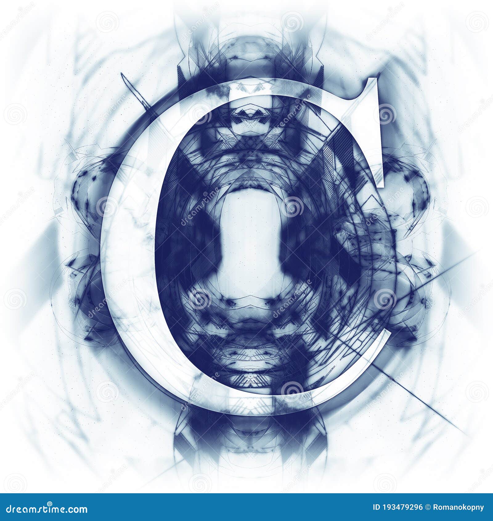 Blue Abstract Letter C stock illustration. Illustration of draw - 193479296