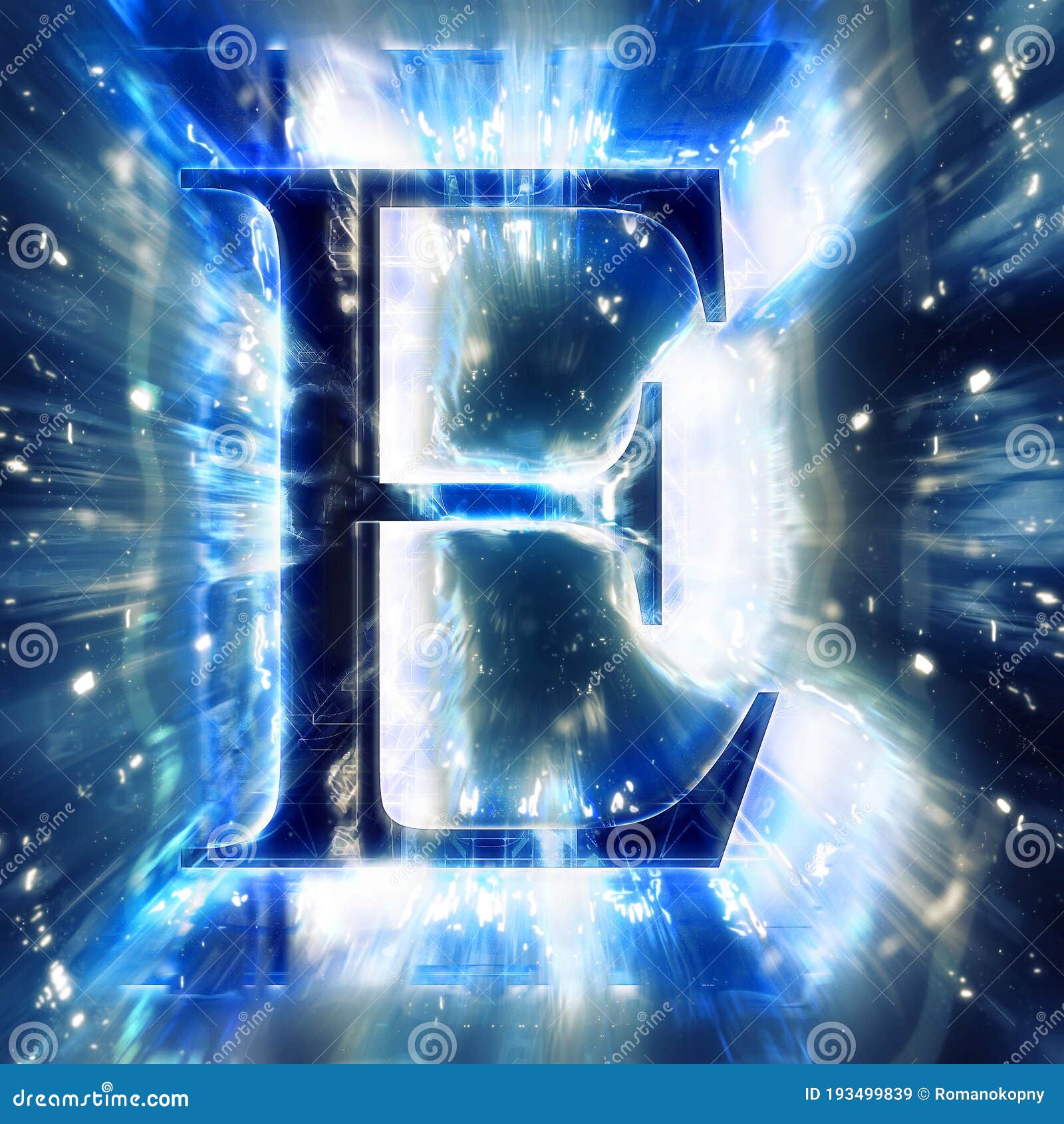 Blue Abstract Letter E stock illustration. Illustration of elegance ...