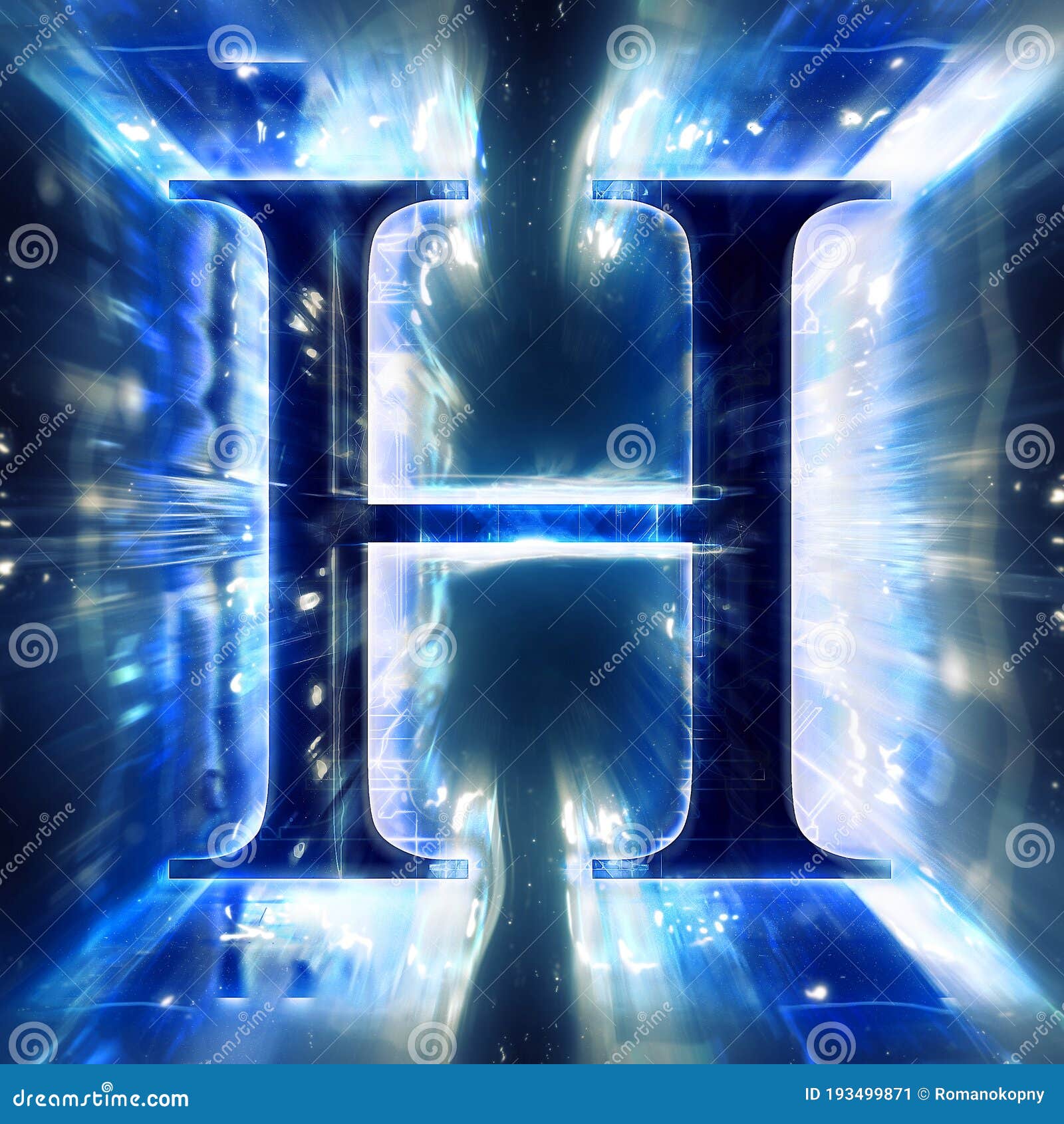 Blue Abstract Letter H stock illustration. Illustration of capital ...
