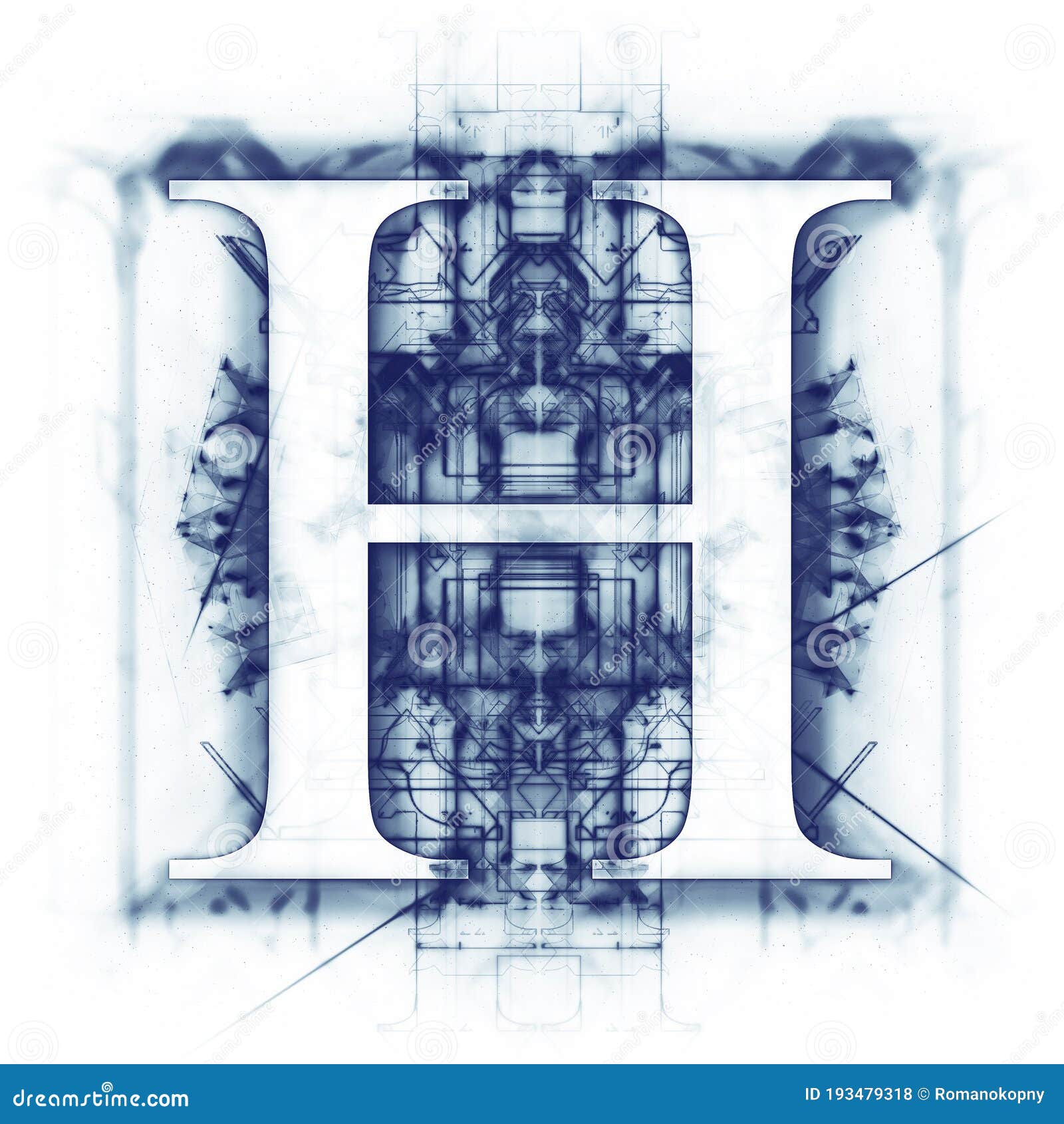 Blue Abstract Letter H stock illustration. Illustration of construction ...