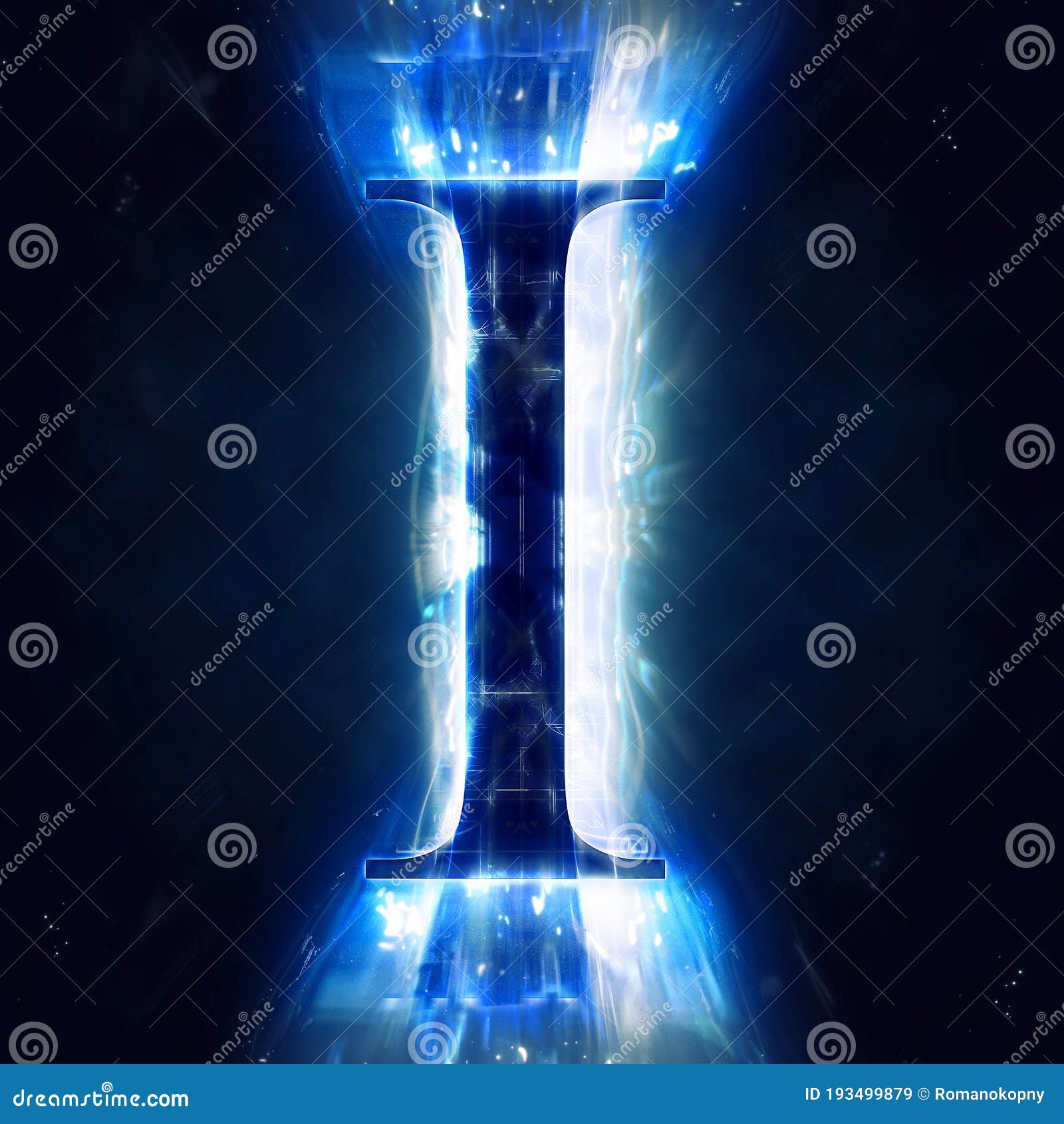 Blue Abstract Letter I stock illustration. Illustration of abstract ...