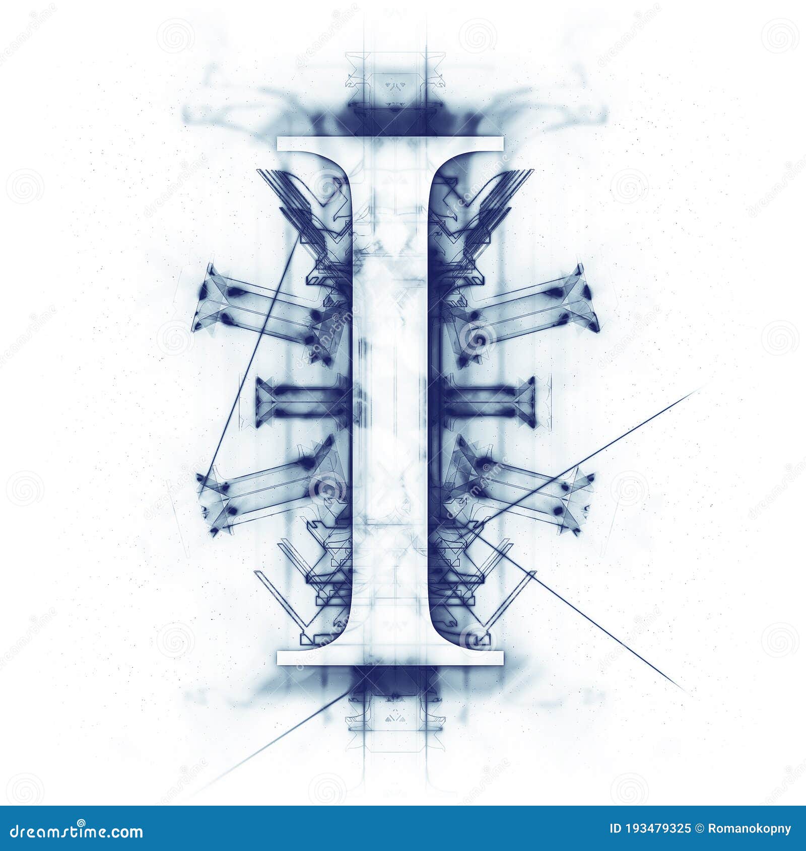 Blue Abstract Letter I stock illustration. Illustration of graphic ...