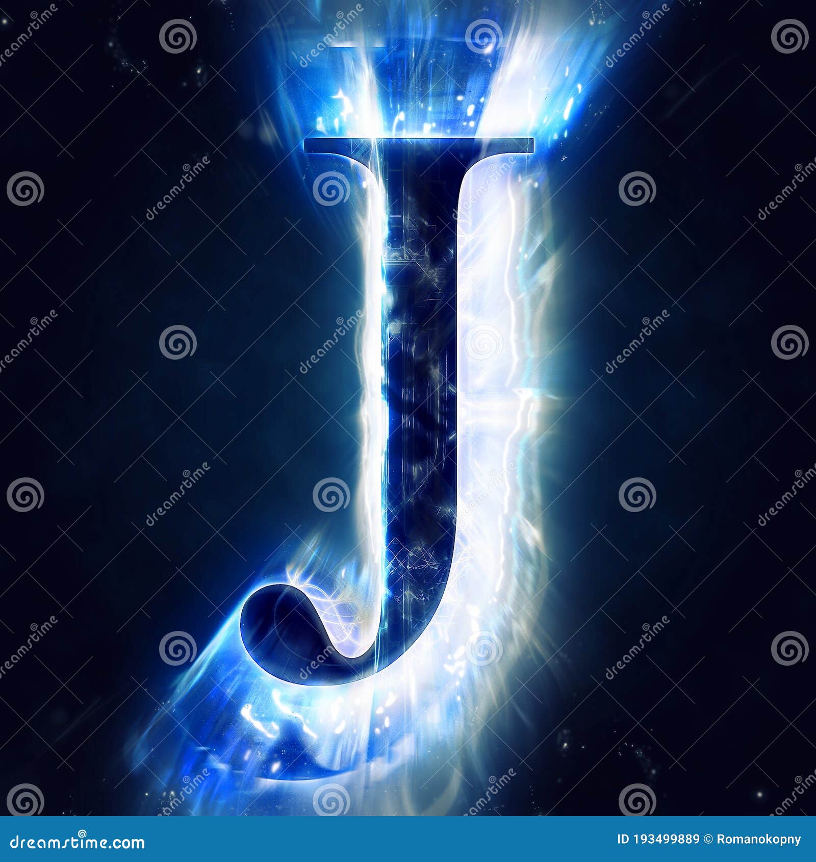 Blue Abstract Letter J stock illustration. Illustration of crystal ...
