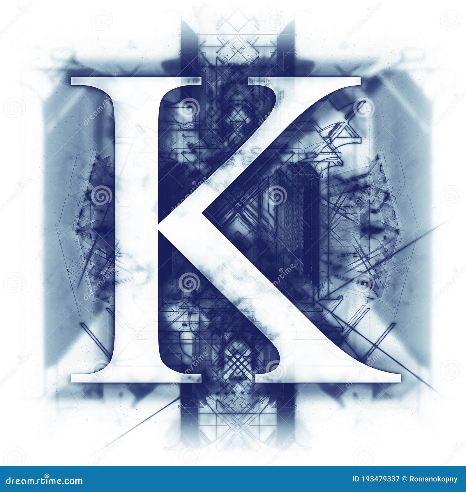 Blue Abstract Letter K stock illustration. Illustration of ...