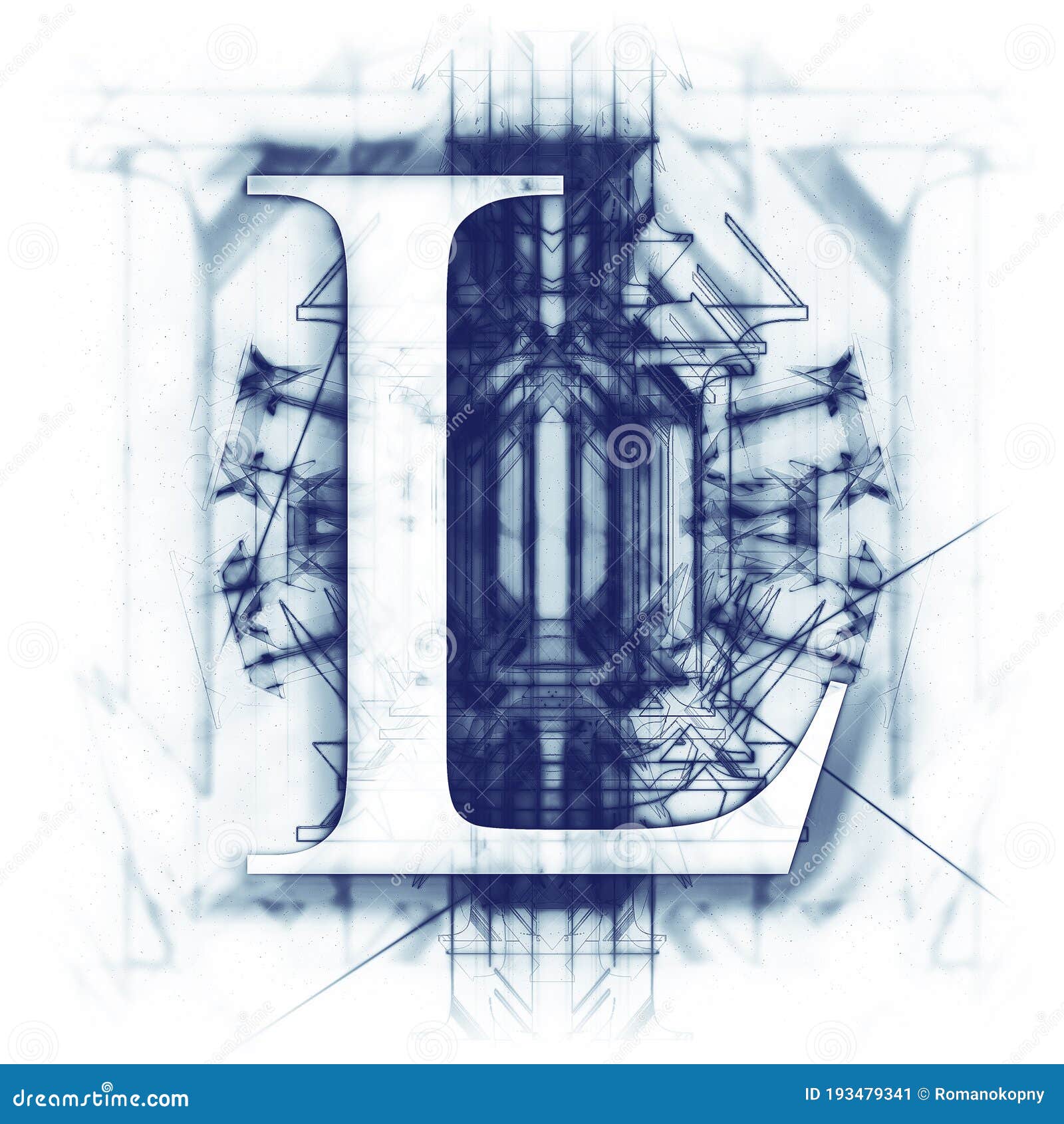 Blue Abstract Letter L stock illustration. Illustration of planet ...