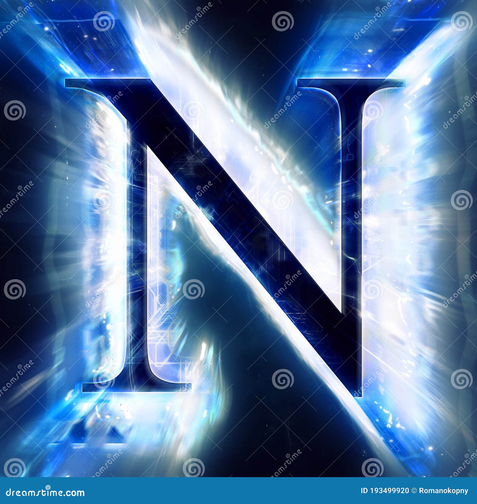 Blue Abstract Letter N stock illustration. Illustration of style ...