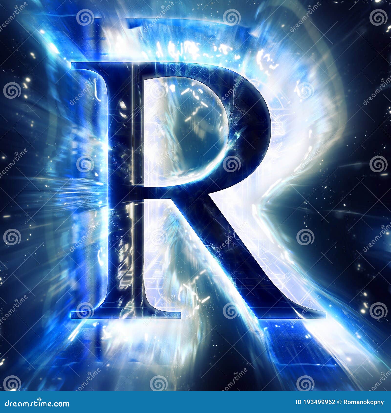 Blue Abstract Letter R stock illustration. Illustration of alphabet ...