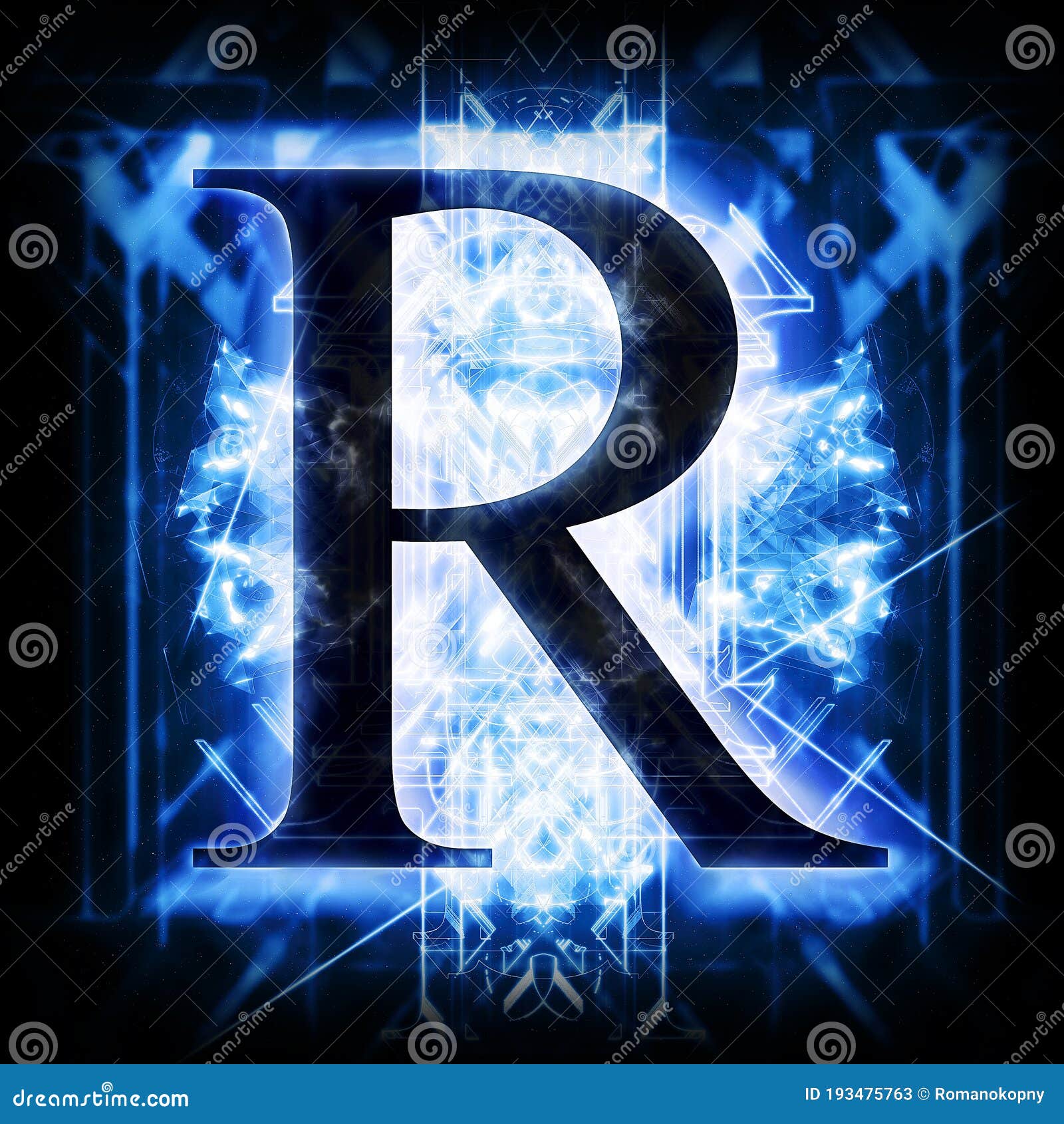 Blue Abstract Letter R stock illustration. Illustration of background ...