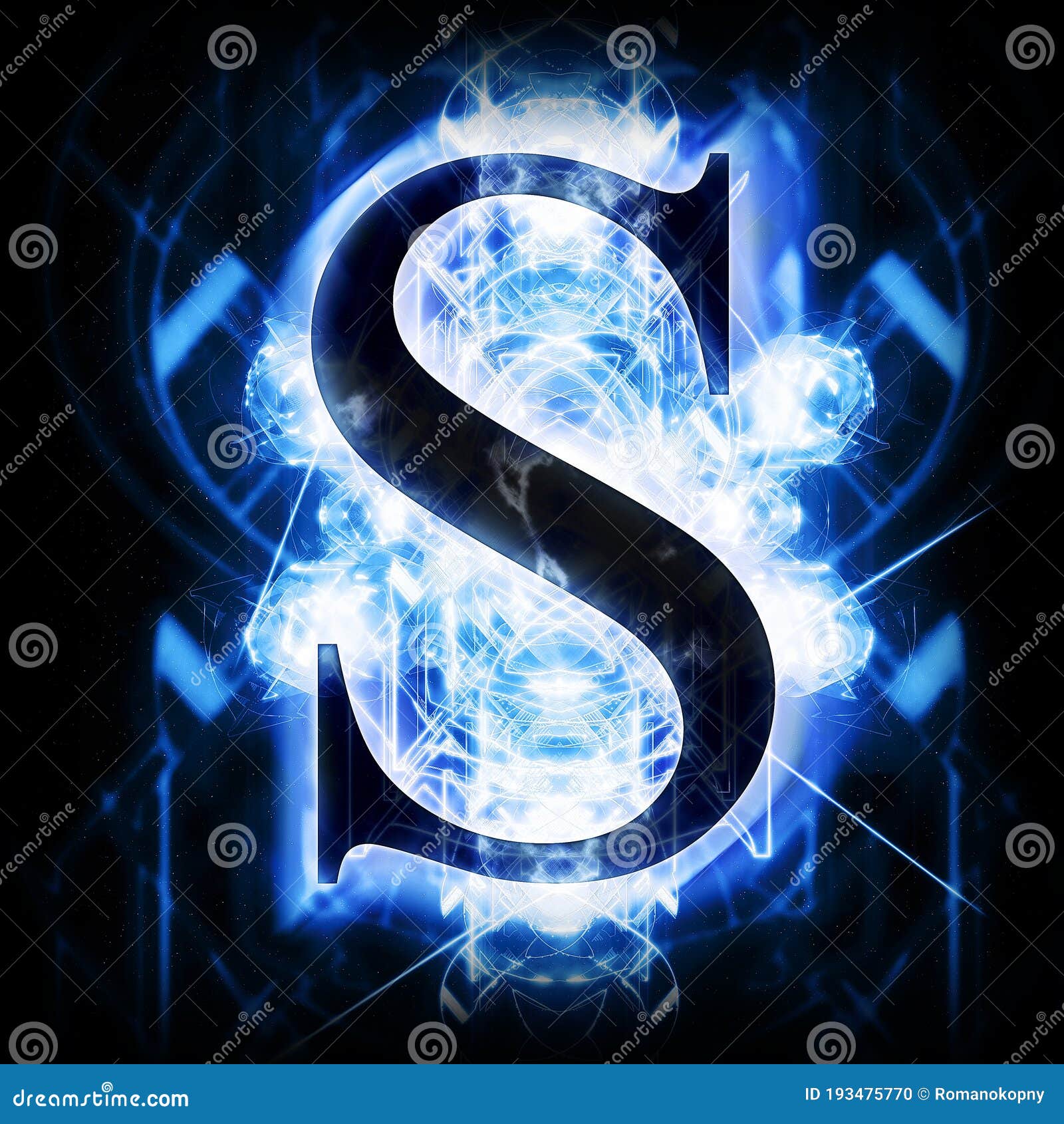 Blue Abstract Letter S stock illustration. Illustration of font - 193475770