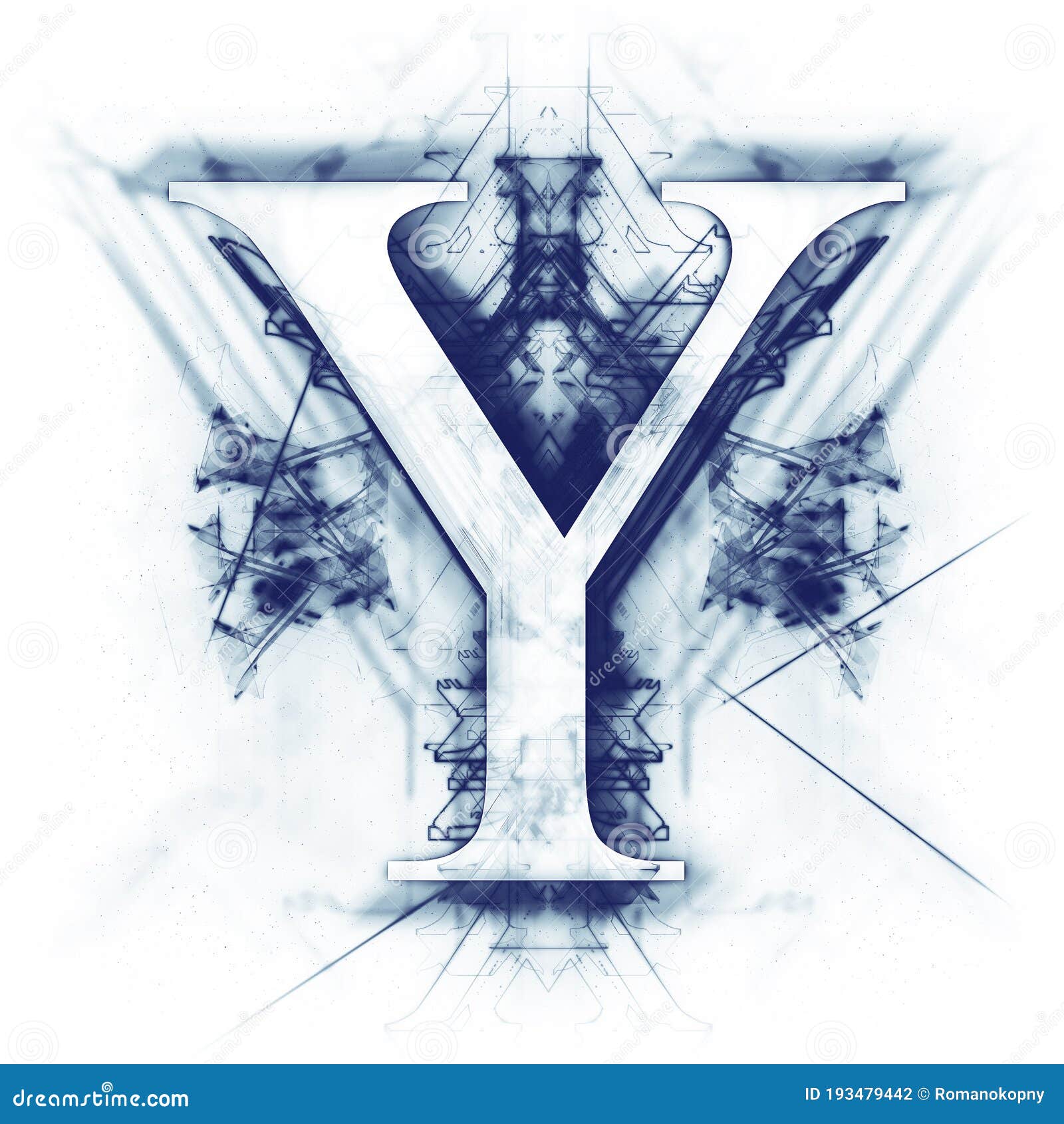 Blue Abstract Letter Y stock illustration. Illustration of lines ...