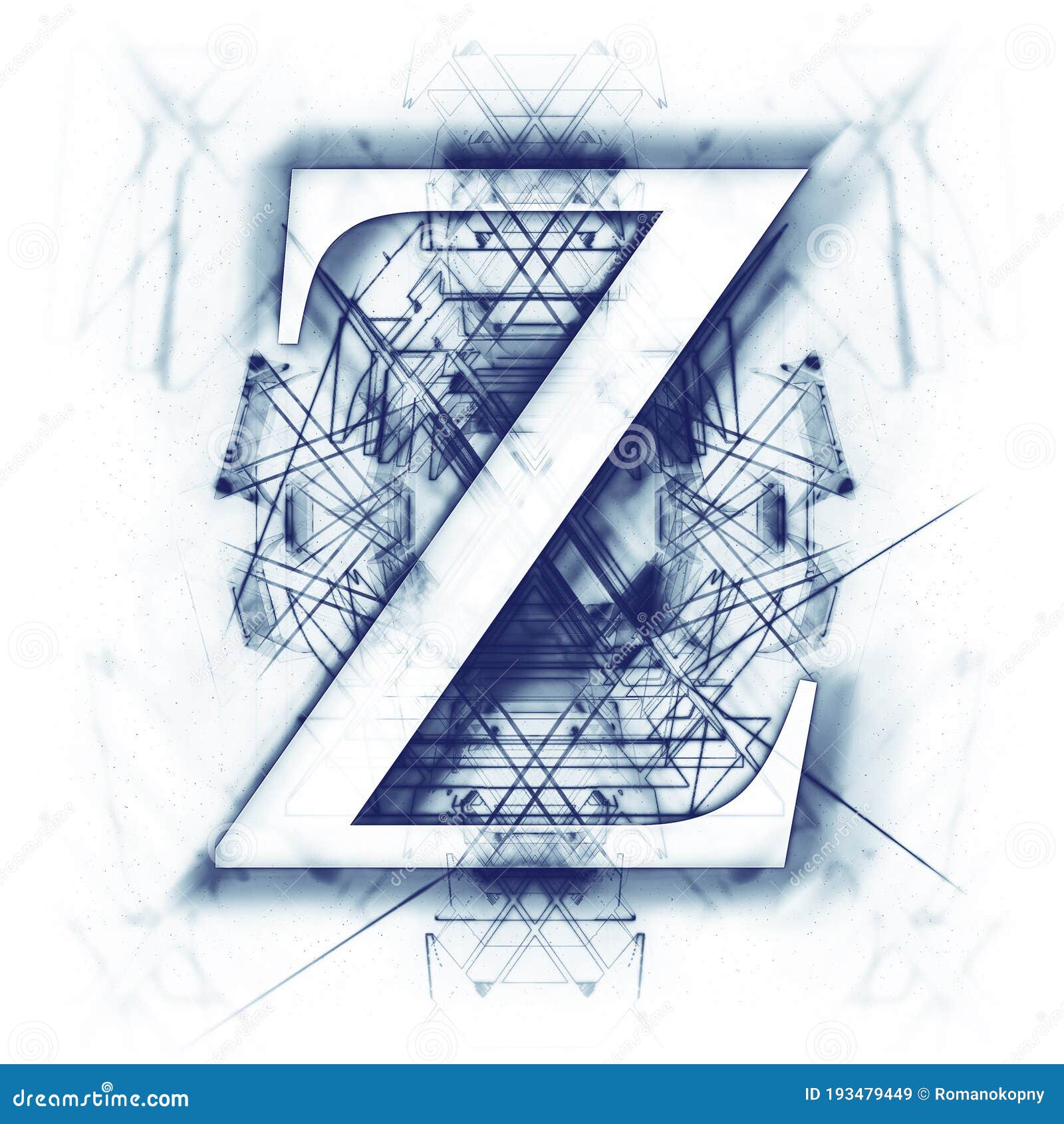Blue Abstract Letter Z stock illustration. Illustration of font - 193479449